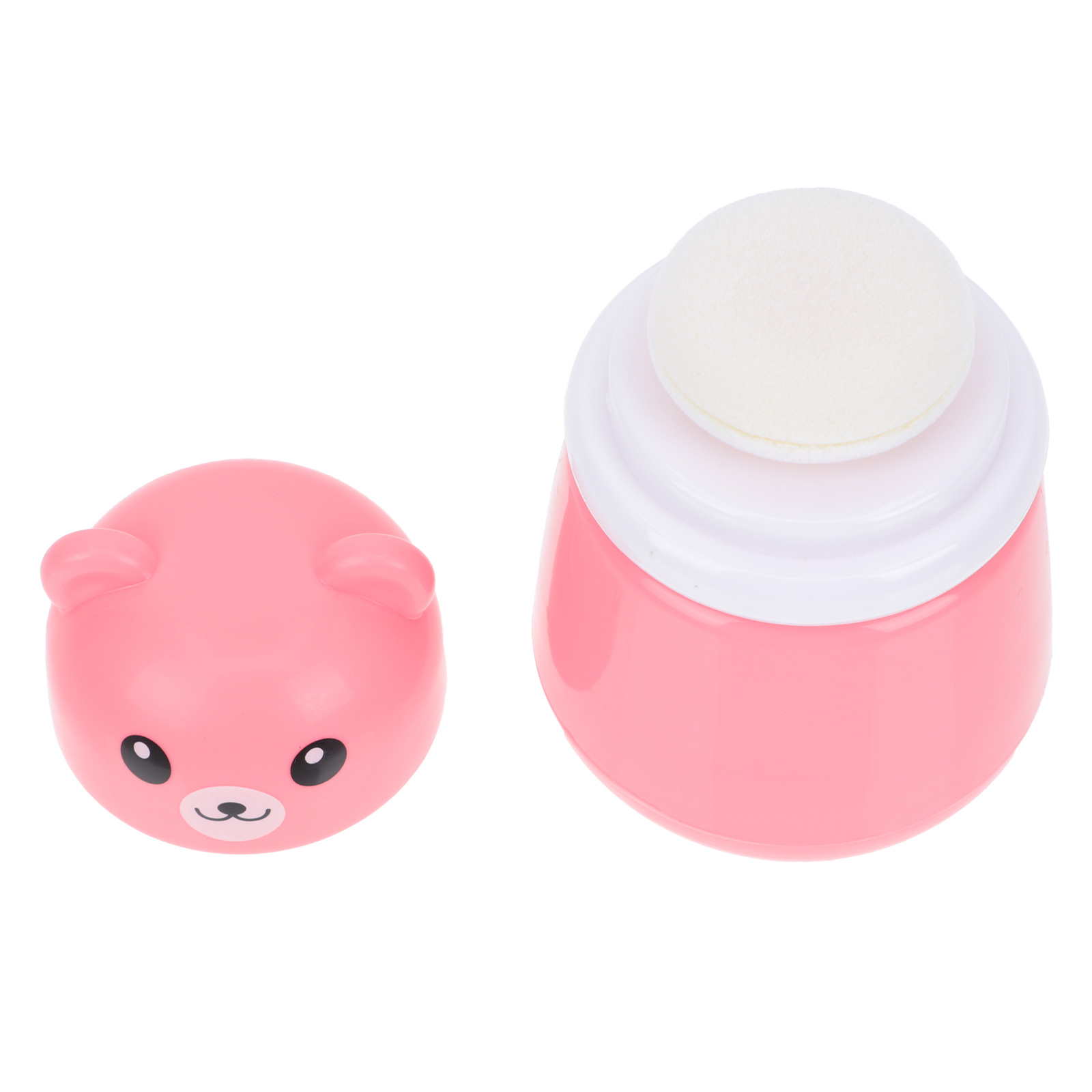 WHAMVOX 1Pack Body Powder Box Bear Shaped Pink Color Made Of Sponge And ...