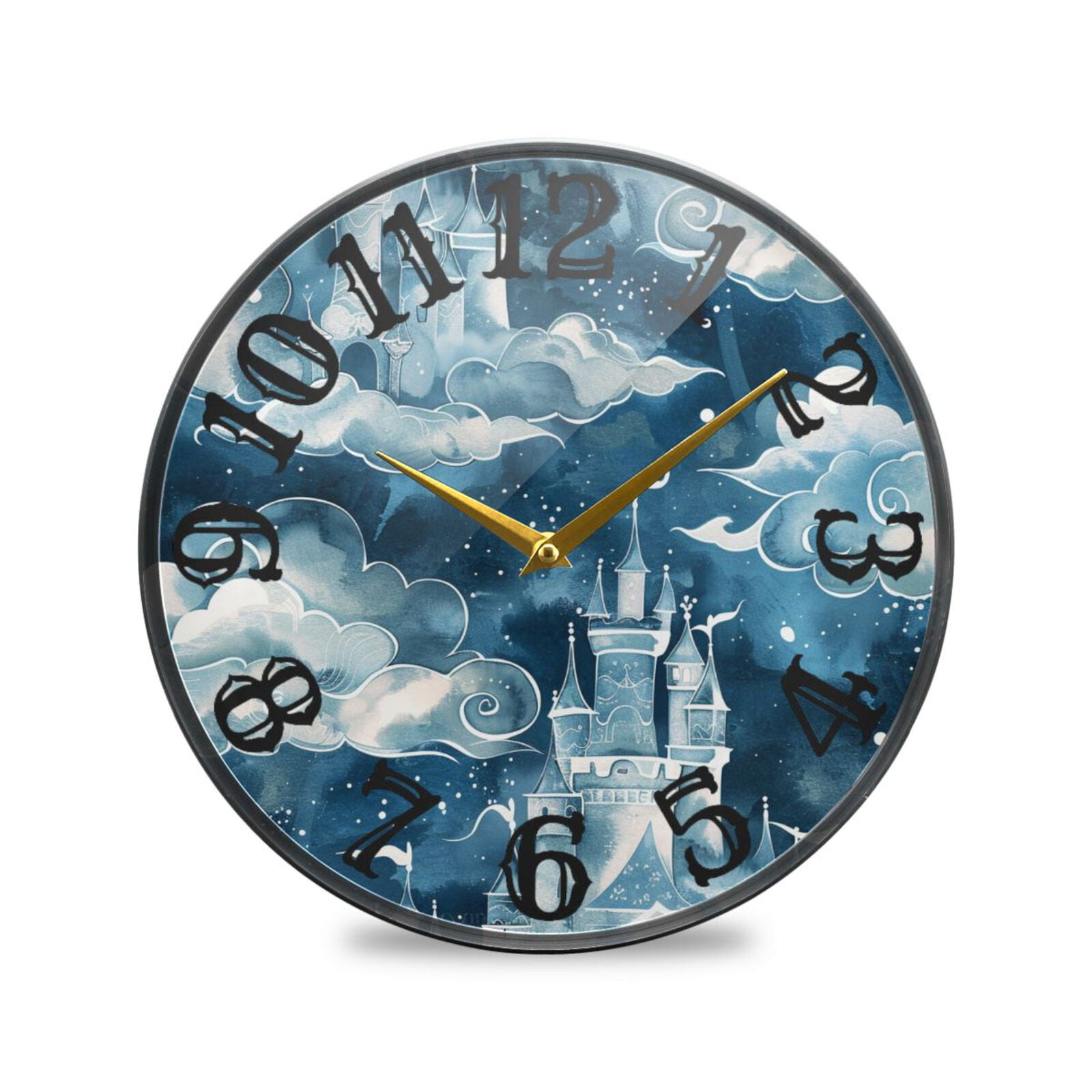 Tale Castle Wall Clock 12 Inch Silent Non Ticking Battery Operated Easy ...