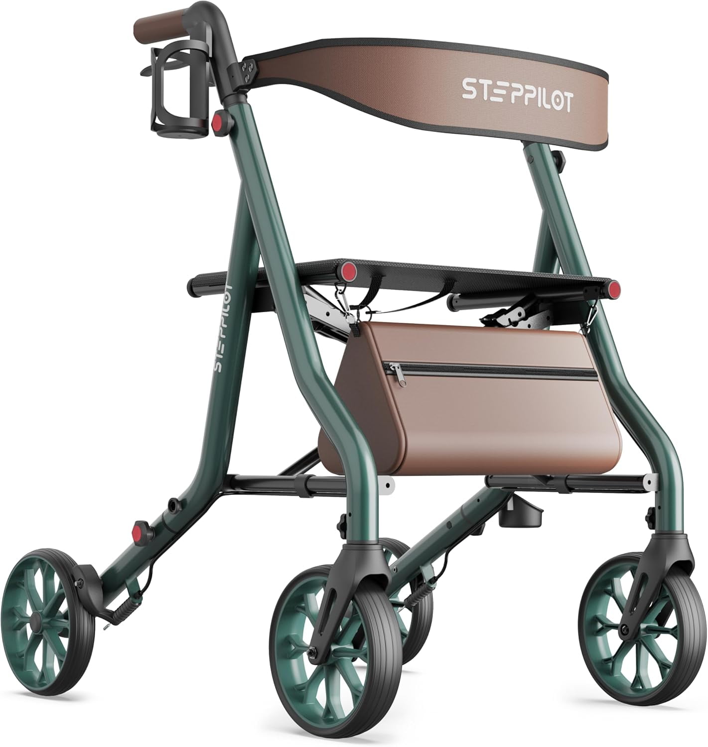 The Tale Maker Foldable 4-Wheel Senior Rollator Rolling Walker with ...