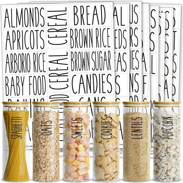 Talented Kitchen 136 Removable Preprinted Waterproof Pantry Labels for ...