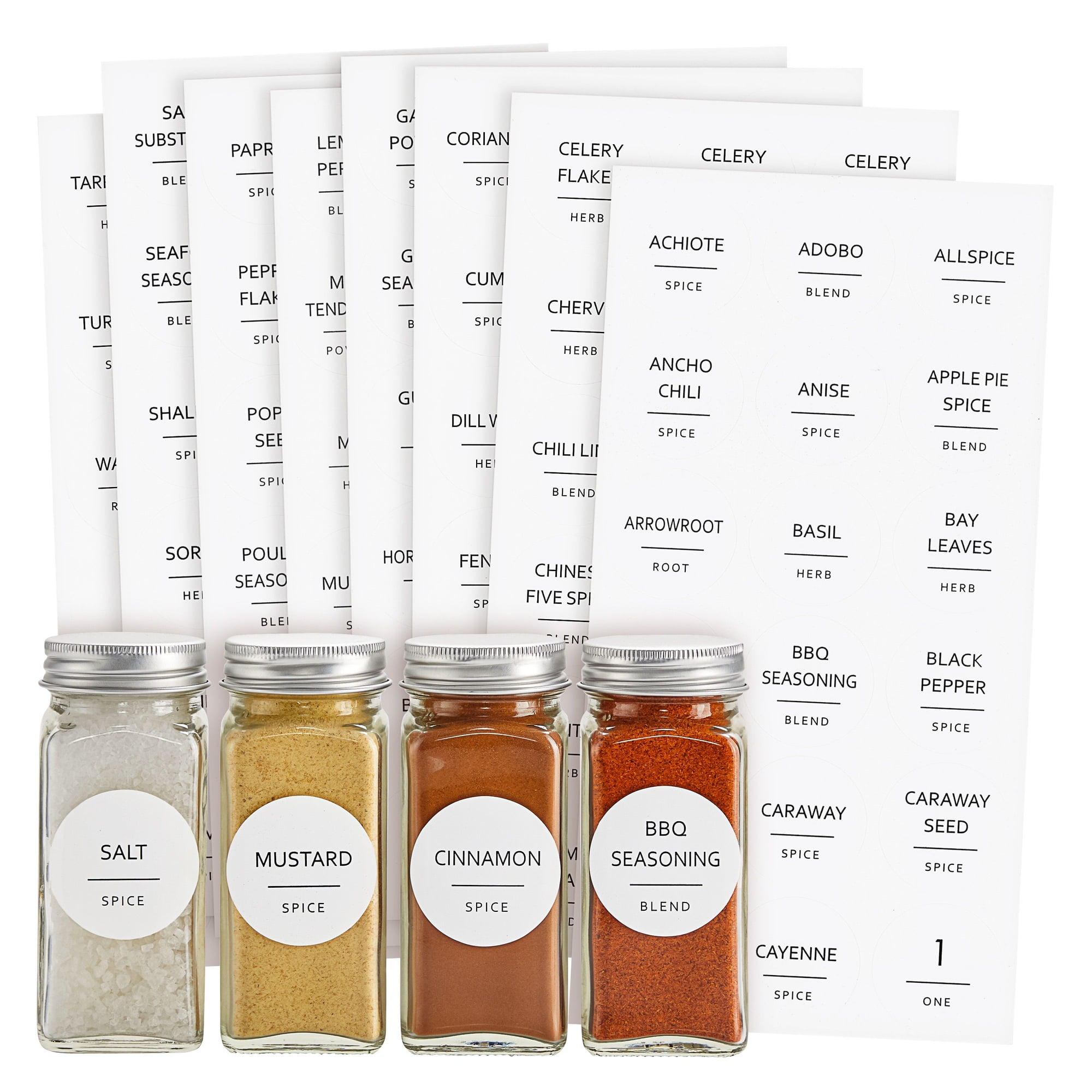 Talented Kitchen 144 Minimalist Spice Labels Stickers for Pantry ...
