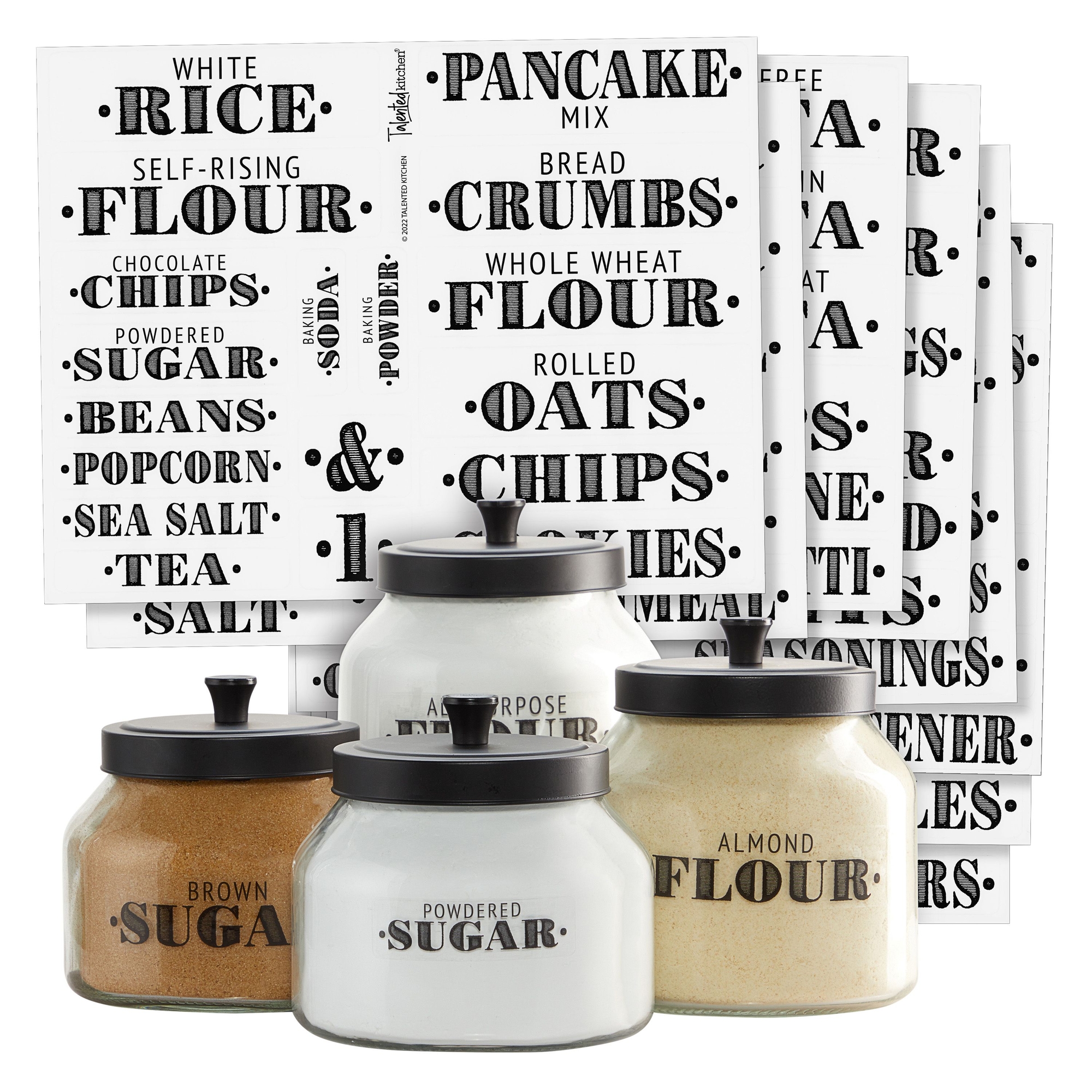 Zulay Kitchen 157 Pantry Labels for Containers Bold Cursive Kitchen ...