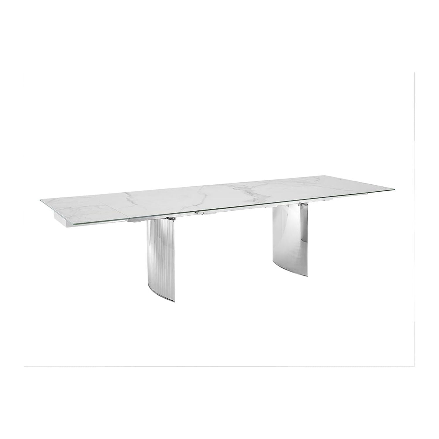 Talenti Casa Allegra Xl Motorized Dining Table In White Marbled ...
