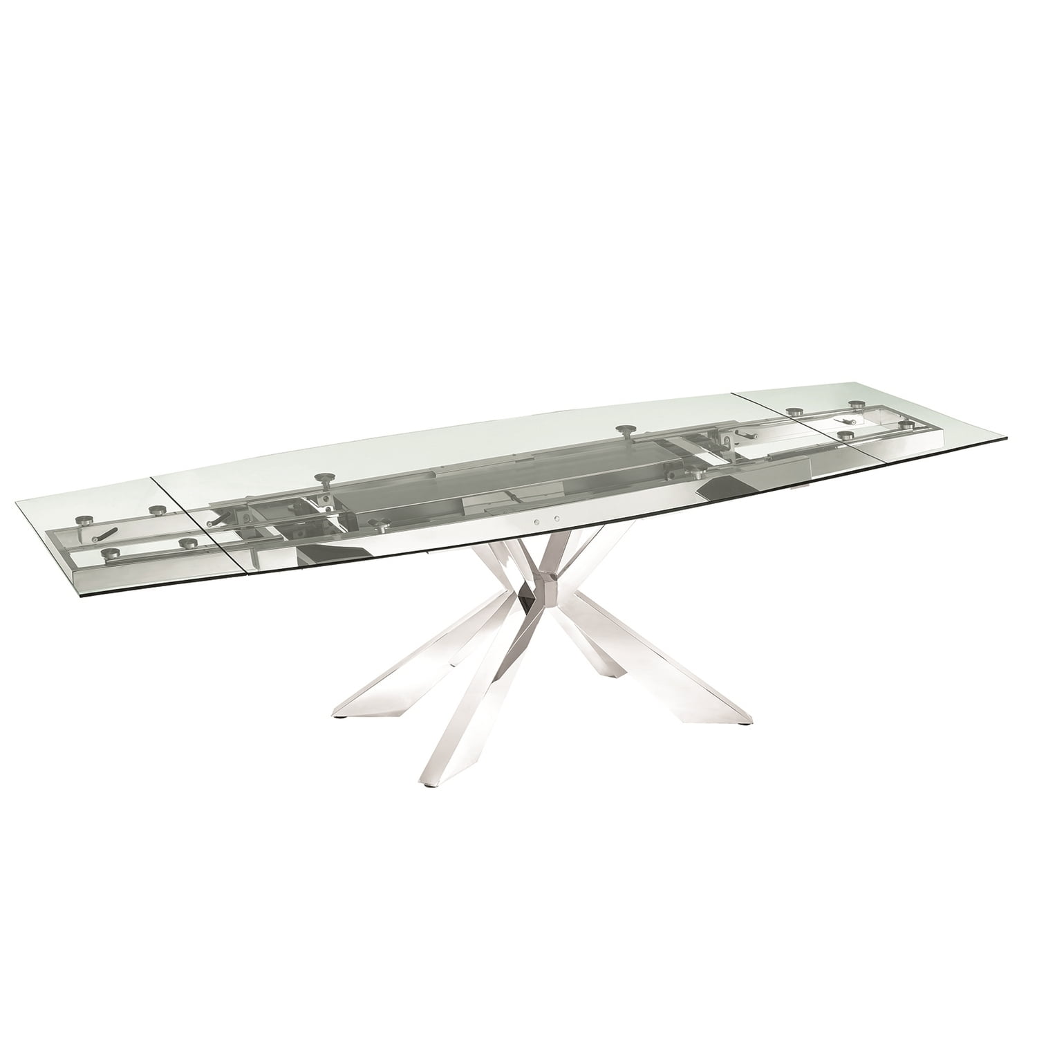 Talenti Casa ICON motorized dining table in clear glass with polished ...