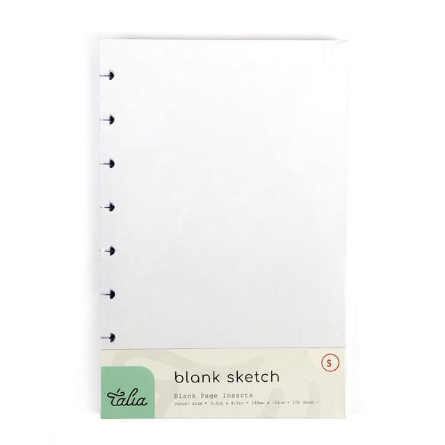 Talia Discbound Notebook Refills, Junior Size, Blank Pages, 5.5in x 8 ...
