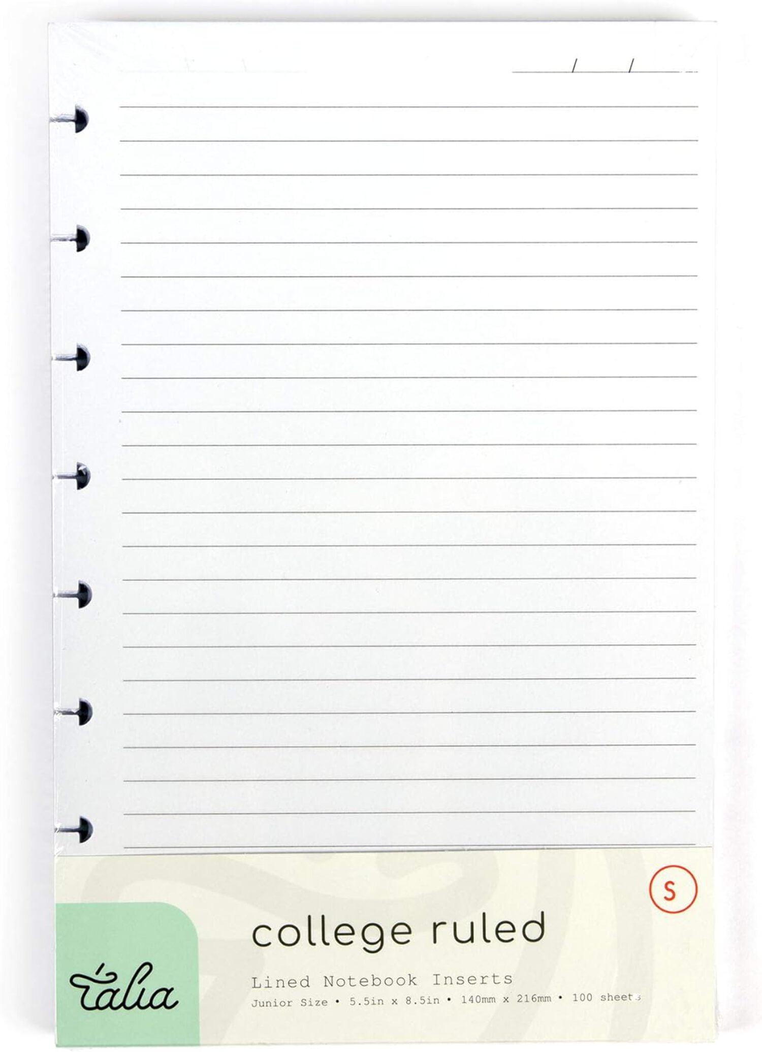 Talia Discbound Notebook Refills, Junior Size, Writing Notebook, 5.5in ...