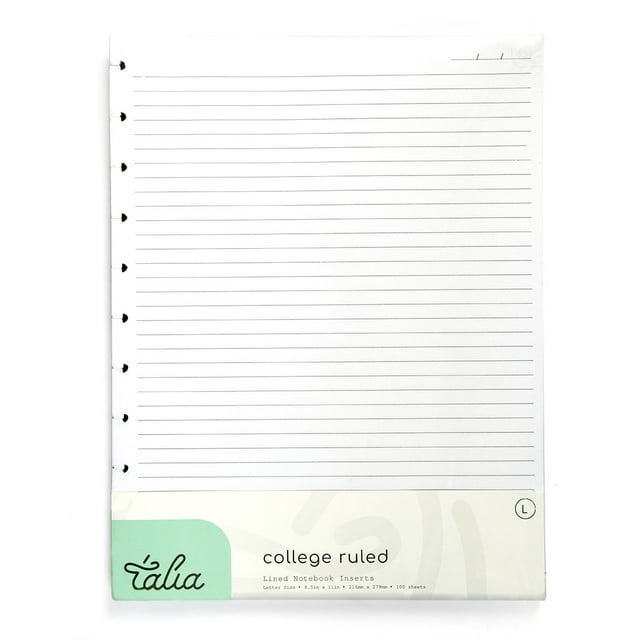 Talia Discbound Notebook Refills (Letter (8.5in x 11in), College Ruled ...