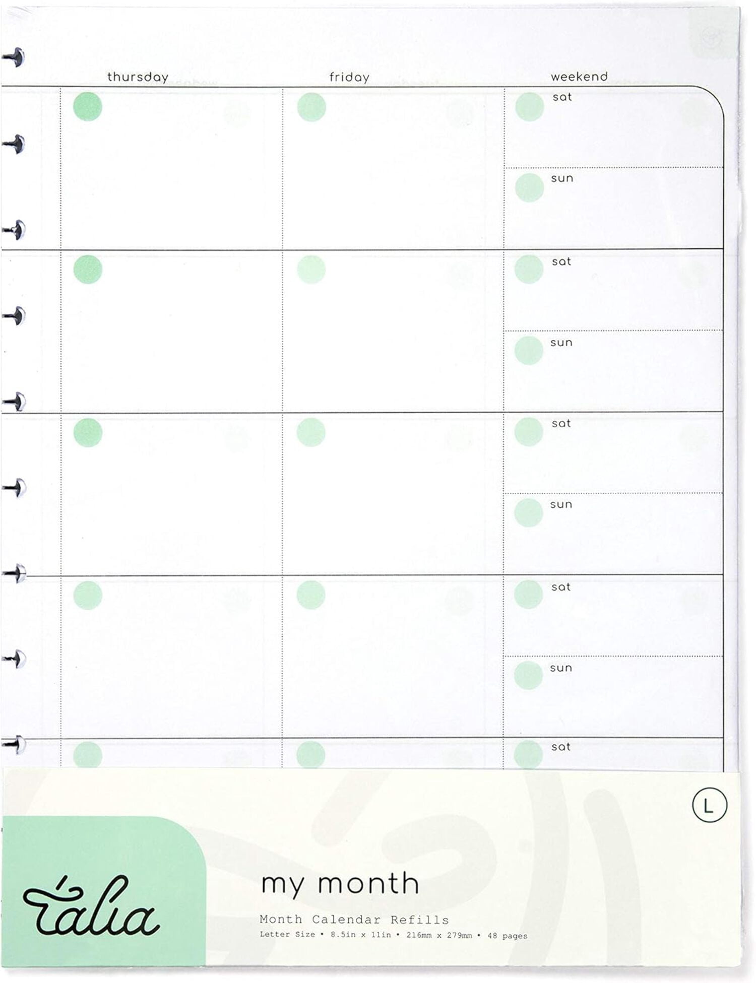Talia Discbound Notebook Refills, White 90 gsm, 100 Pages - Walmart.com
