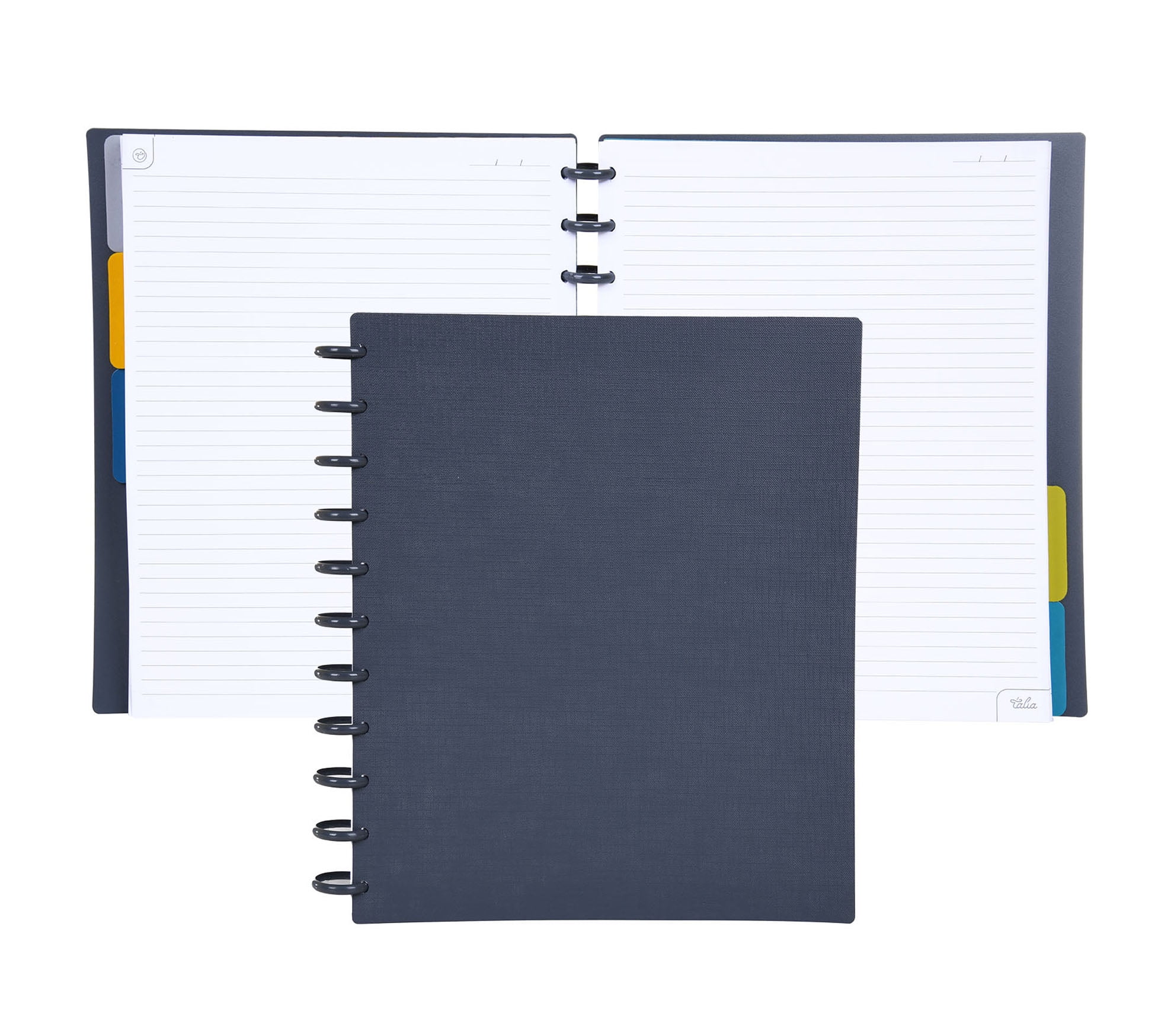 Talia Discbound Notebook Planner, Customizable, Charcoal, Letter Size 8 ...