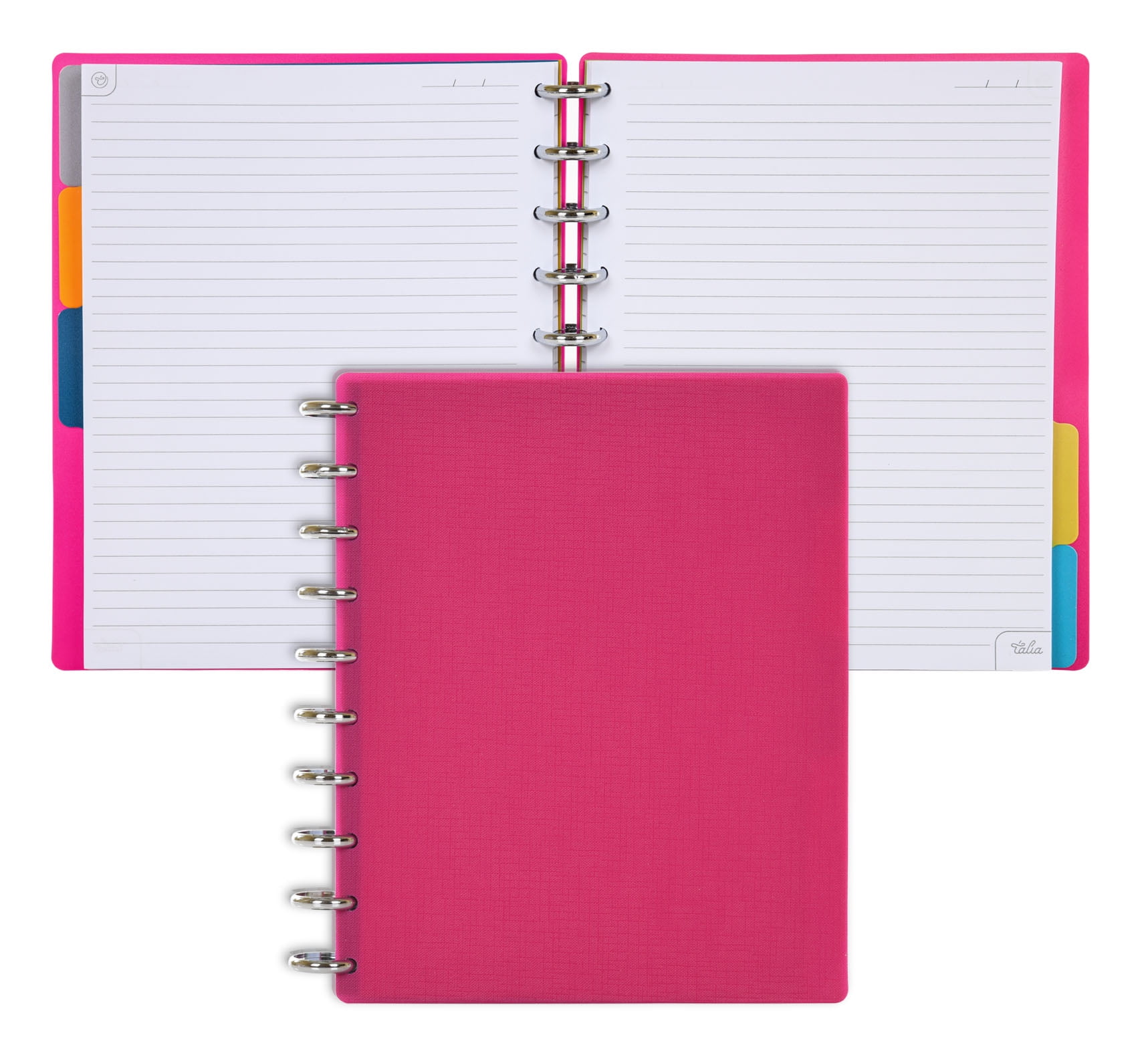 Talia Notebook Planner Customizable – 03230 (Pink/Silver Disc, Midsize ...