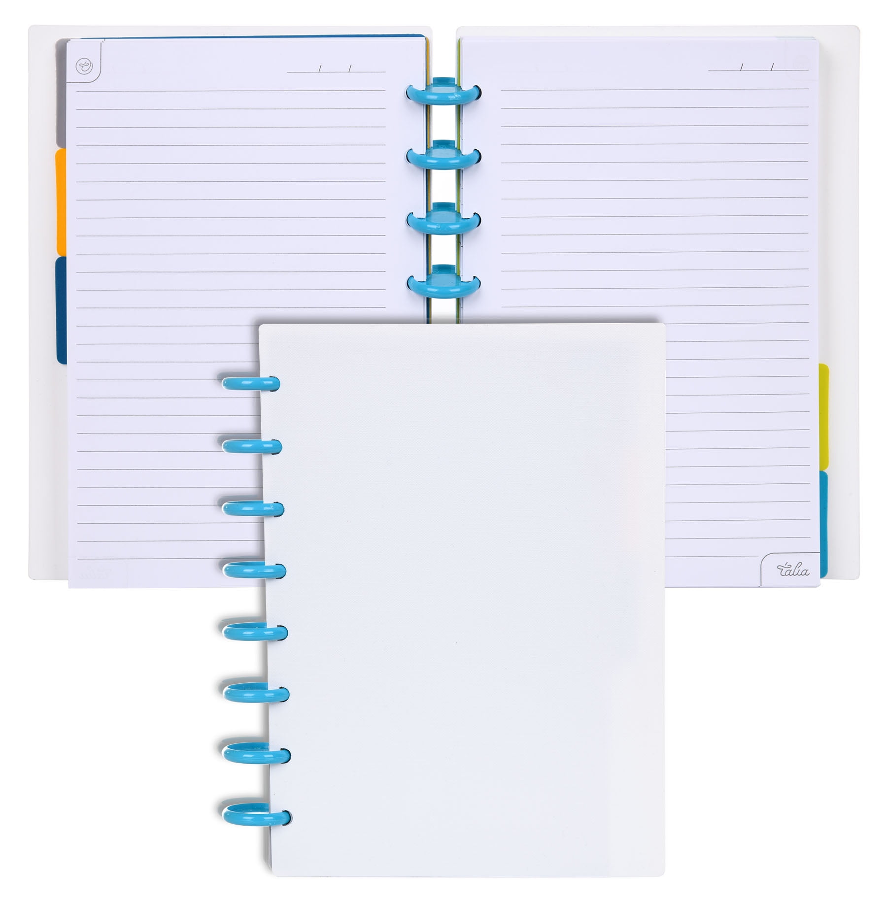 Talia Notebook Planner Customizable – 3576 (White/Turquoise Disc ...