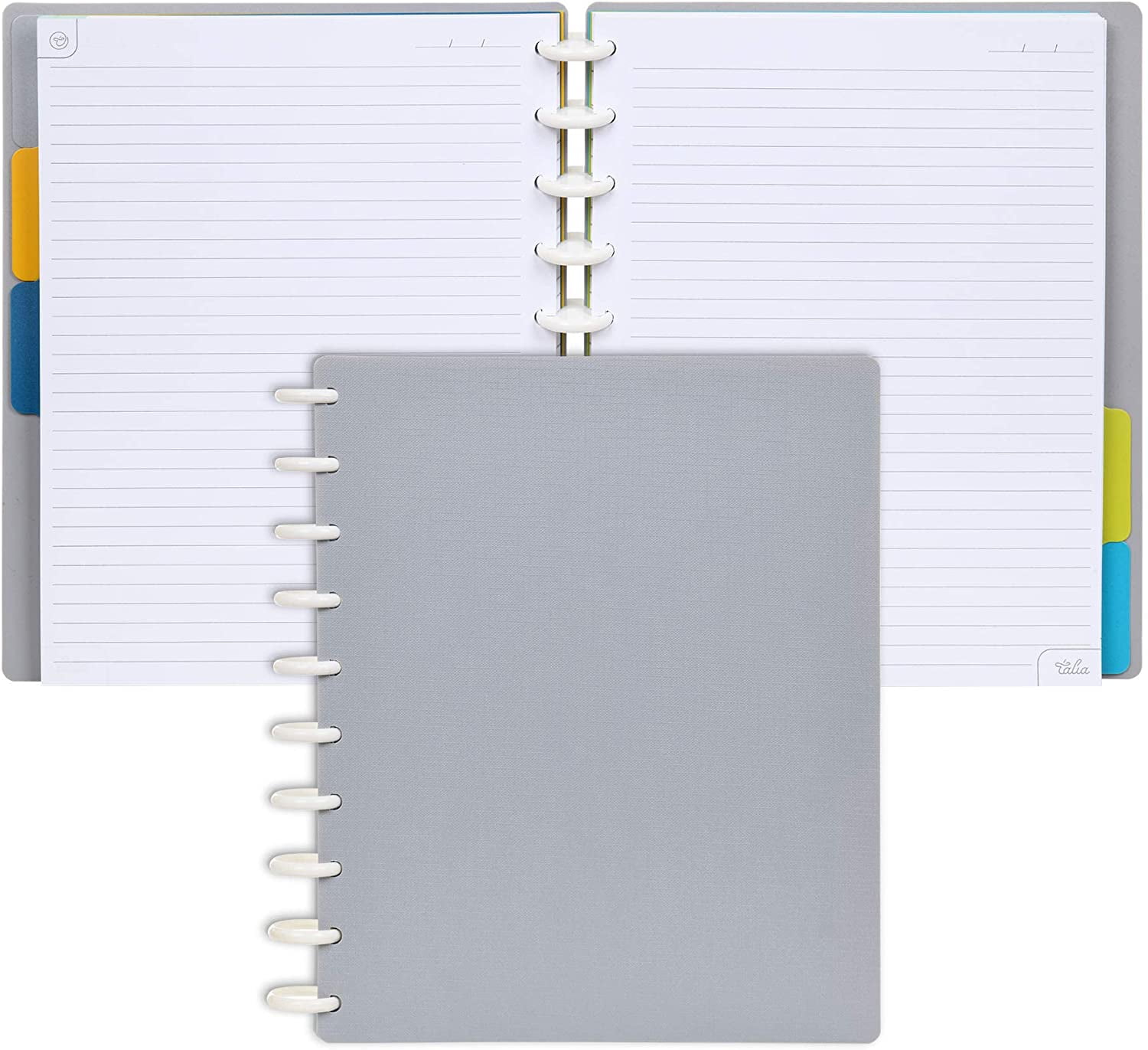 Talia Notebook Planner Customizable – 4124 (Grey, Midsize (7.5in x 9 ...