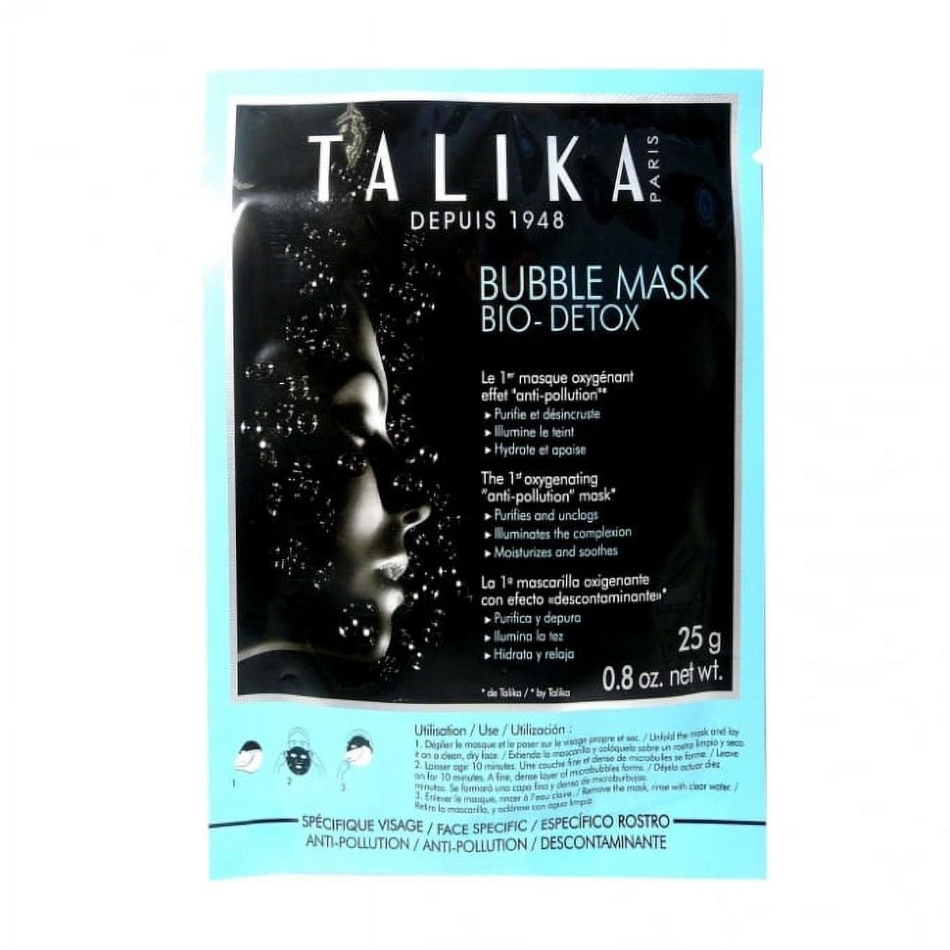 Talika Bubble Mask Bio Detox 25g - Purifying and Detoxifying Bubble Mask for a Clean and Radiant ...