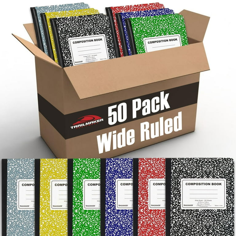 Bulk Notebooks Trail Maker 50-Pack - College Ruled Spiral Notebooks For ...