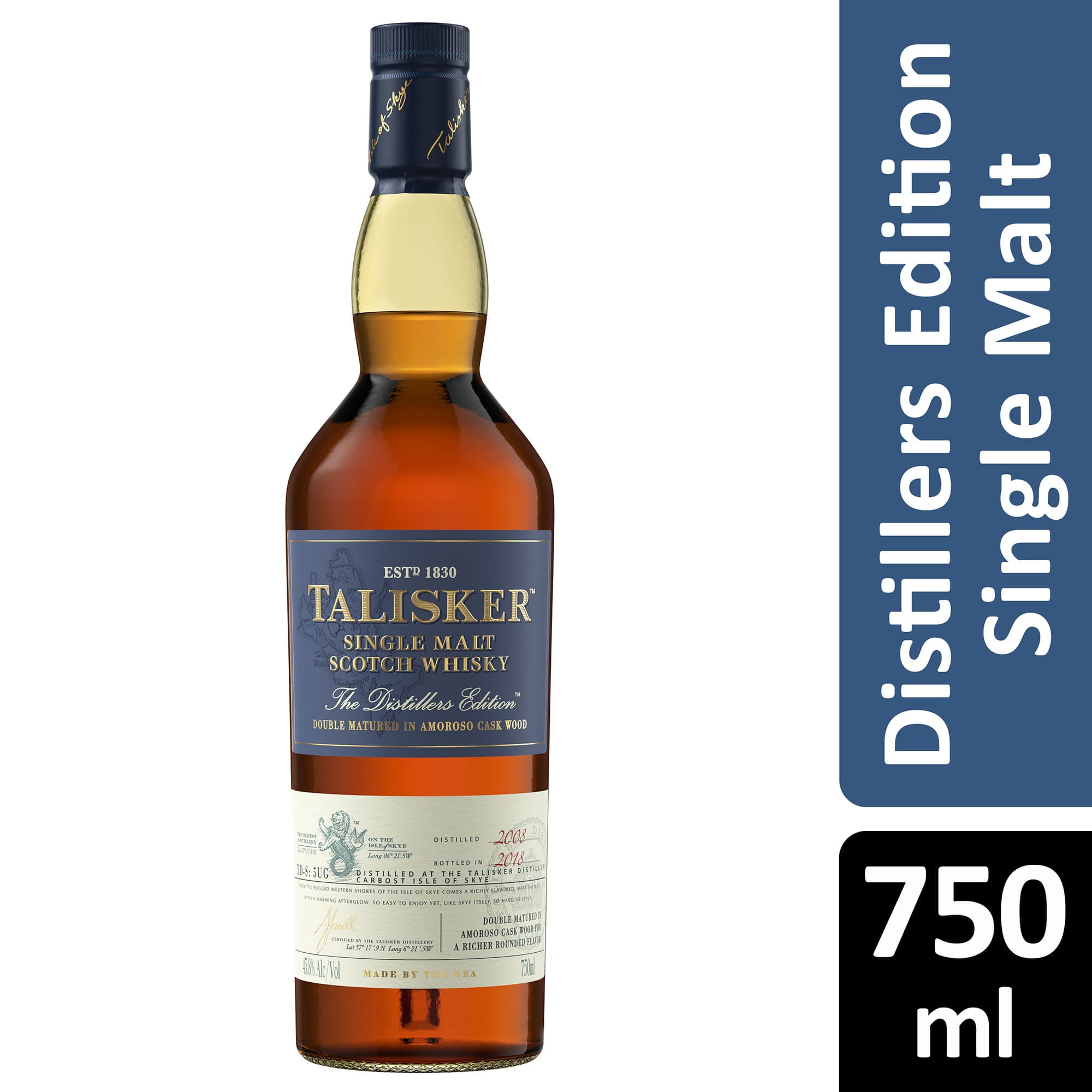 Talisker Distiller's Edition Single Malt Scotch Whisky, 750 mL, 46% ABV ...