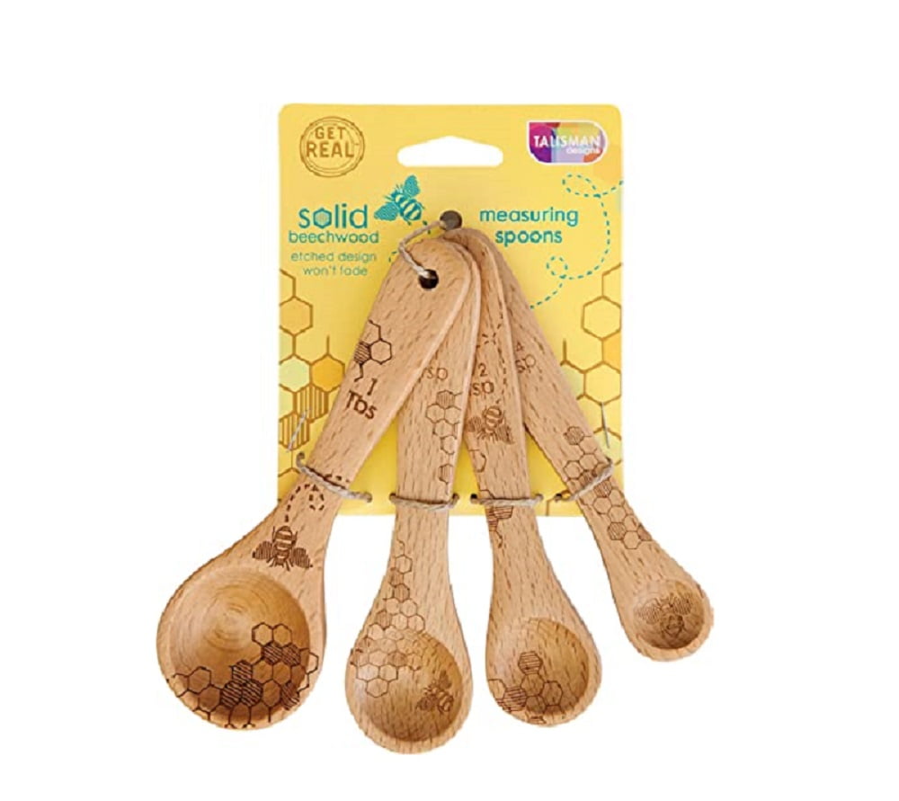 Talisman Designs Laser Etched Beechwood Measuring Spoons | Set of 4 ...