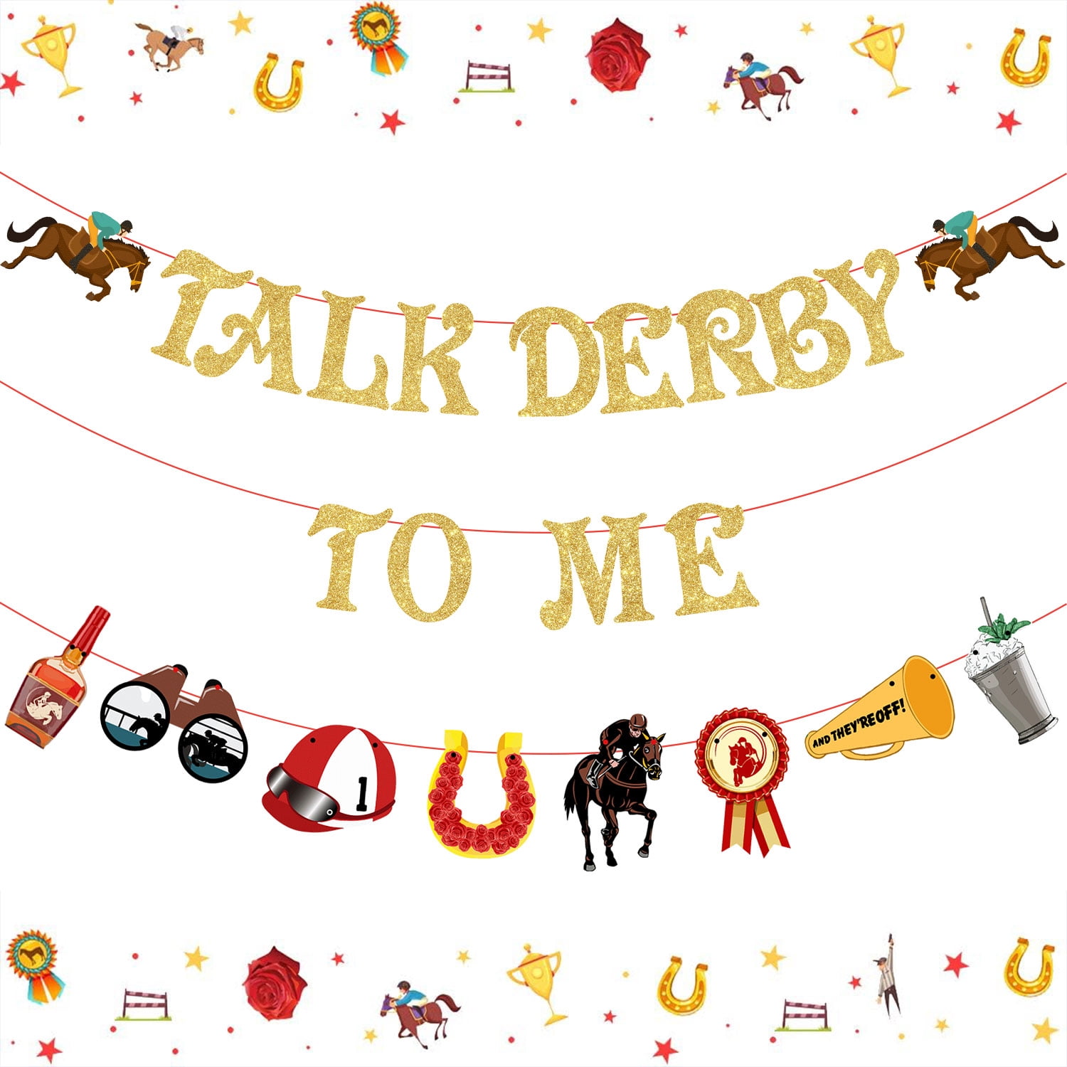 Talk Derby To Me Kentucky Derby Themed Banner Decorations, Derby Party ...