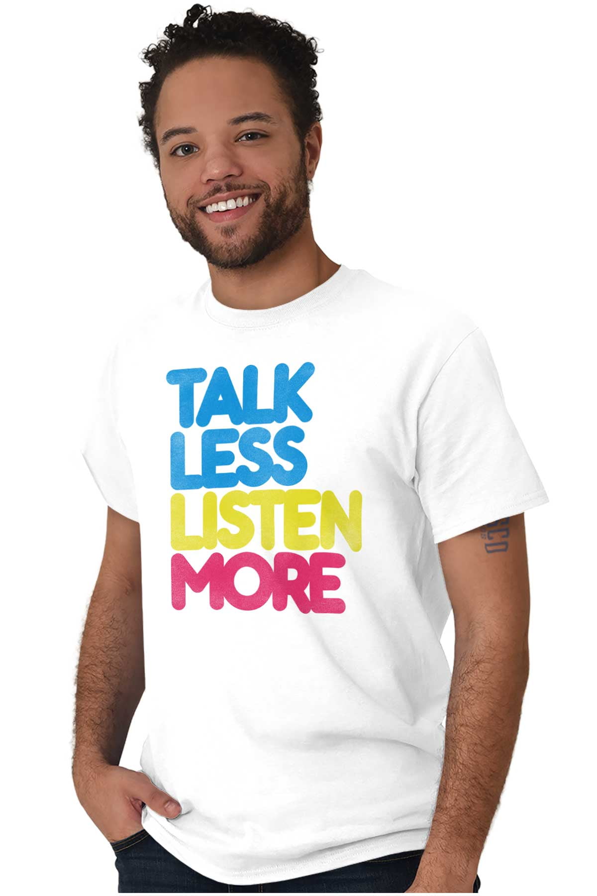 Talk Less Listen More Inspirational Men's Graphic T Shirt Tees Brisco Brands M - Walmart.com