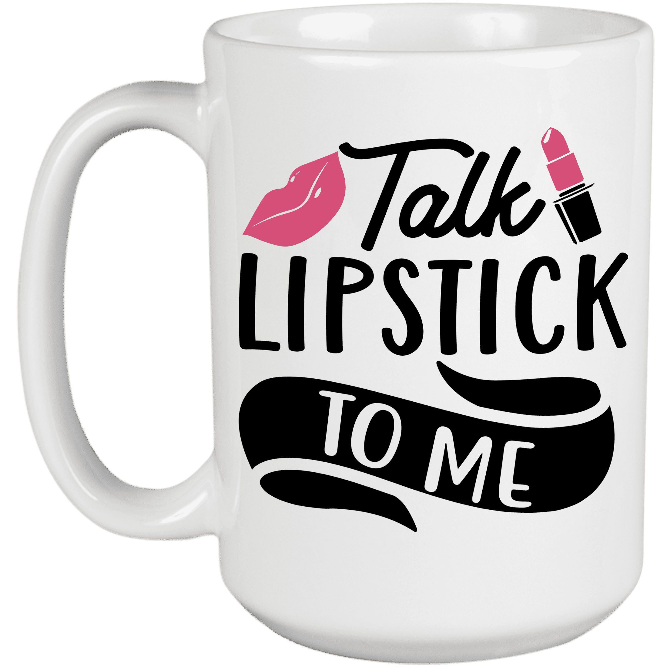 Talk Lipstick to Me with Pink Lips Design - Beauty Themed Merch for ...