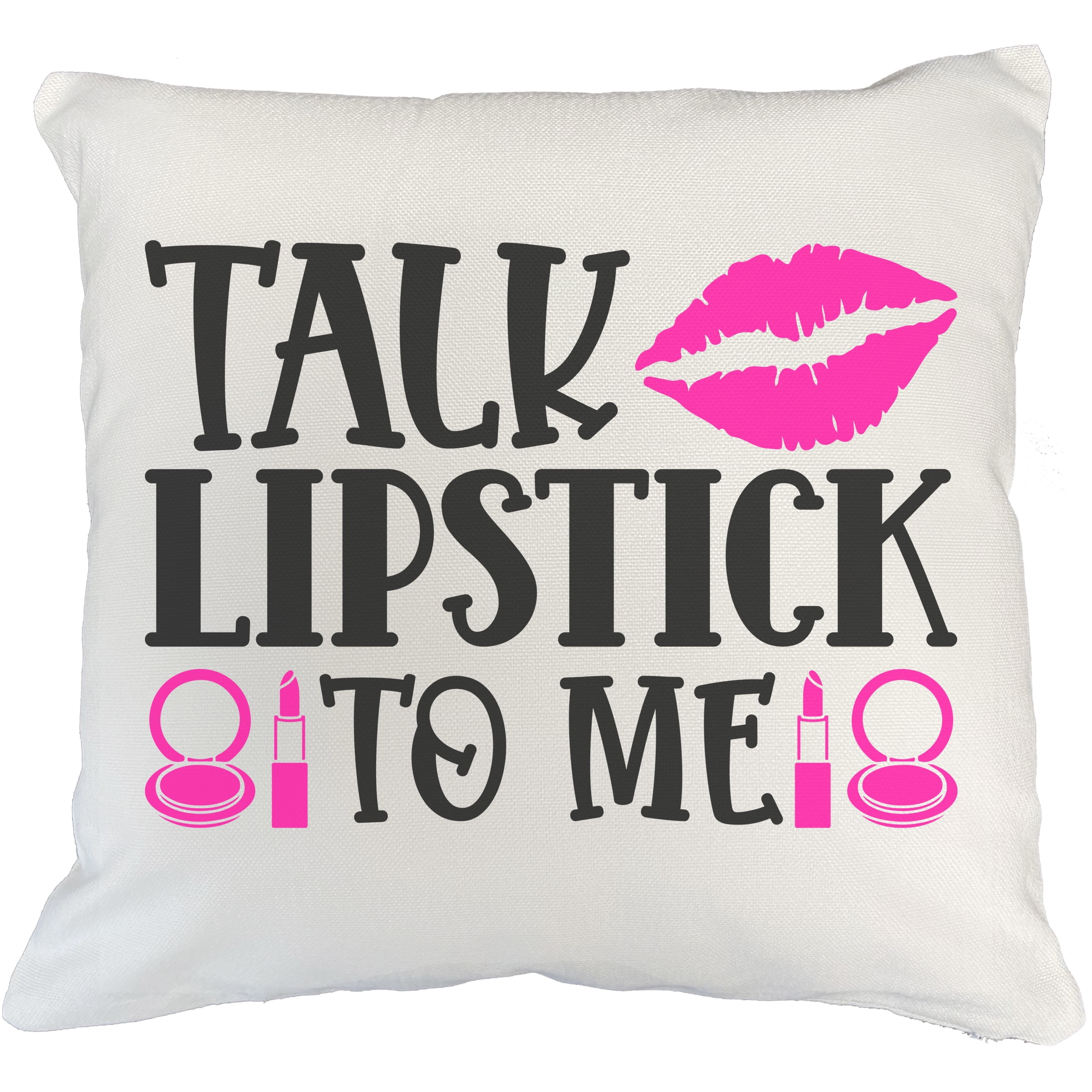 Talk Lipstick to Me Quote w/ Compact Mirror, Lipstick & Lip Design - Beauty Themed Merch for ...
