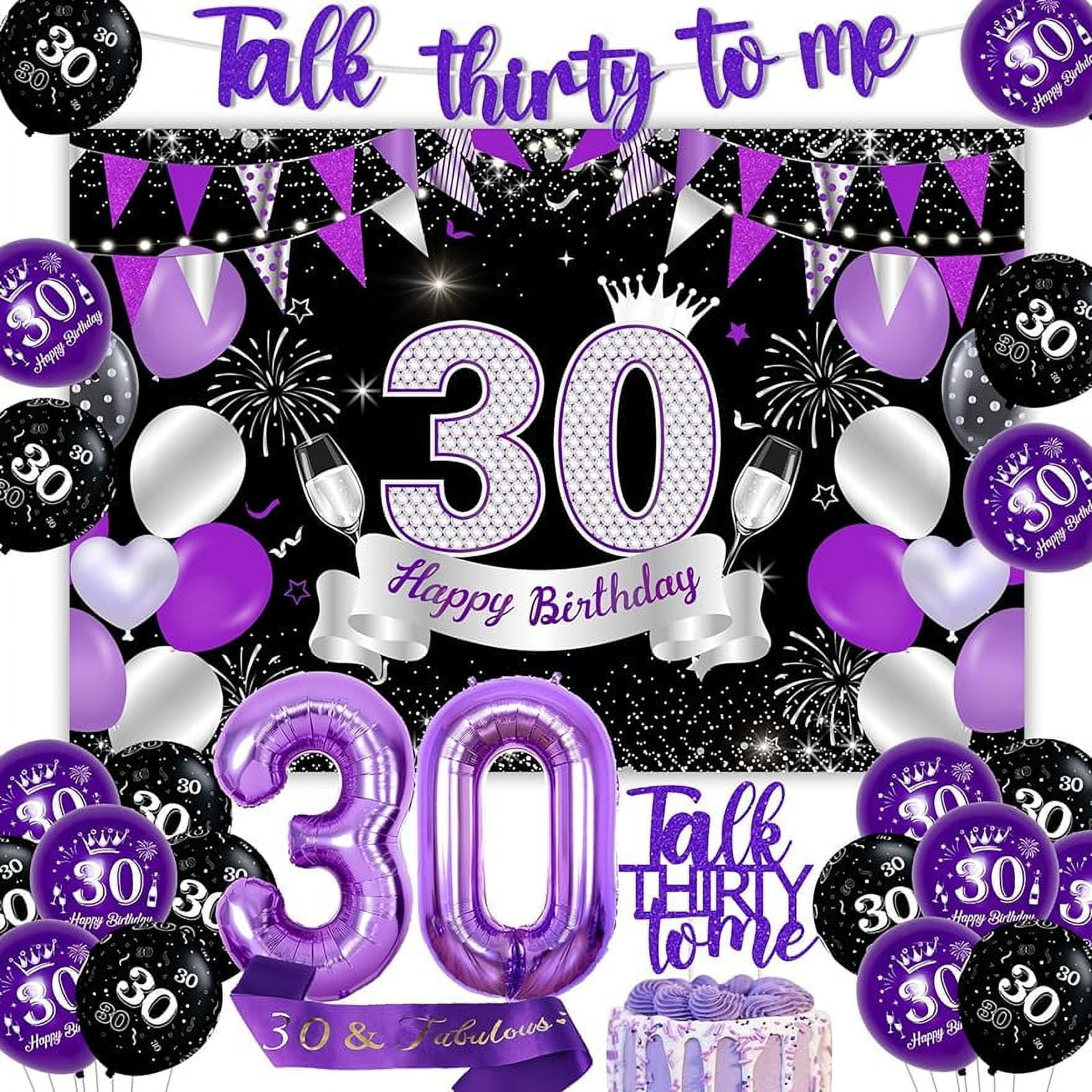 Talk Thirty to Me Birthday Decorations 30th Birthday Decorations Purple ...