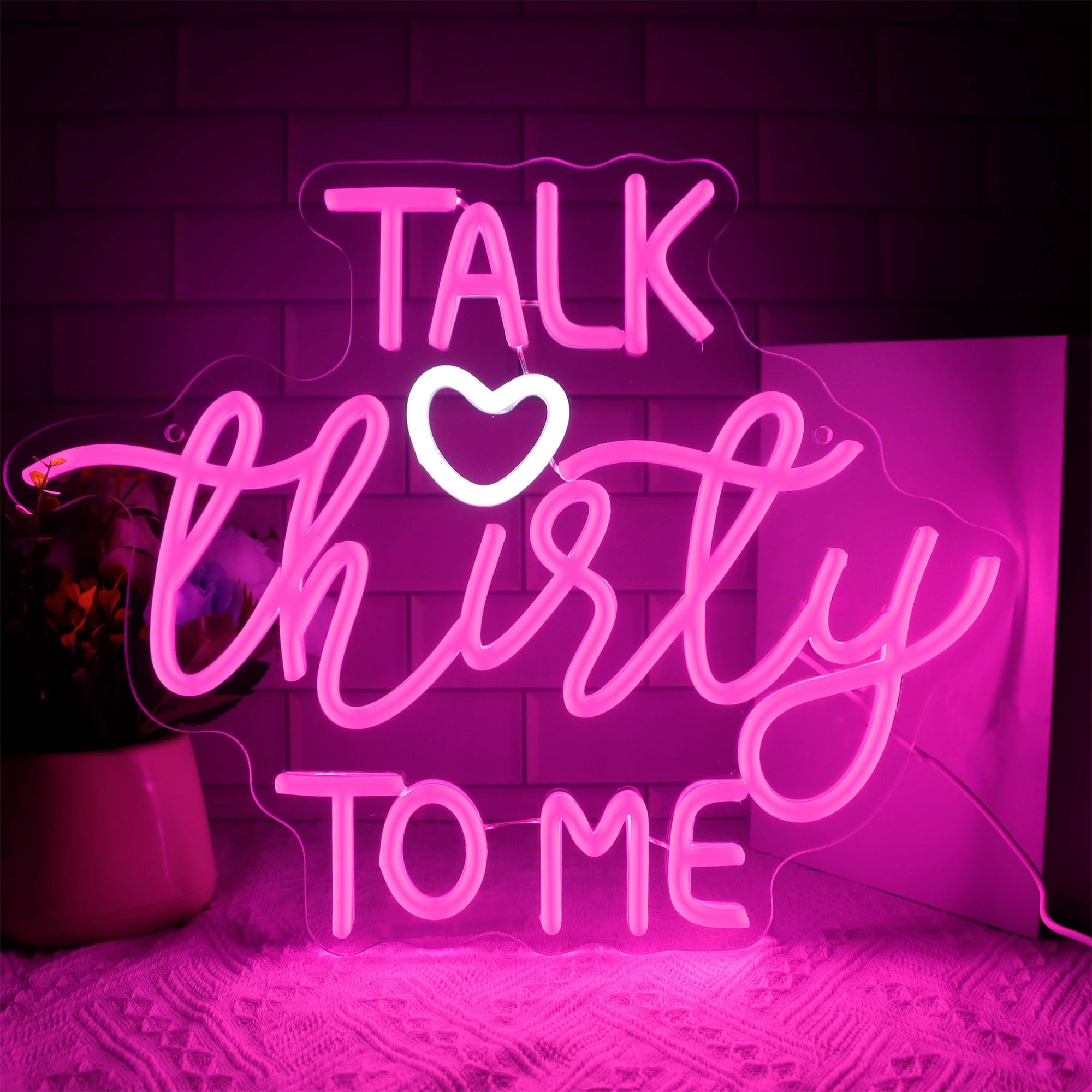 Talk Thirty To Me Neon Sign, BSL1 Dimmable LED 30th Birthday Neon Sign ...