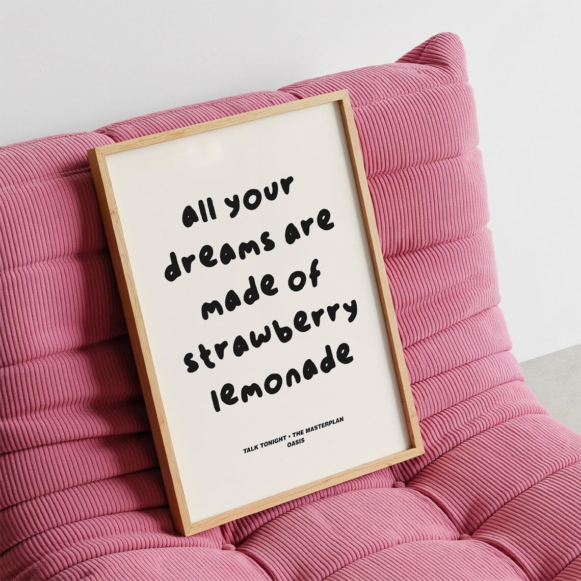 Talk Tonight Print, The Masterplan Lyrics 90S Music Strawberry Lemonade ...