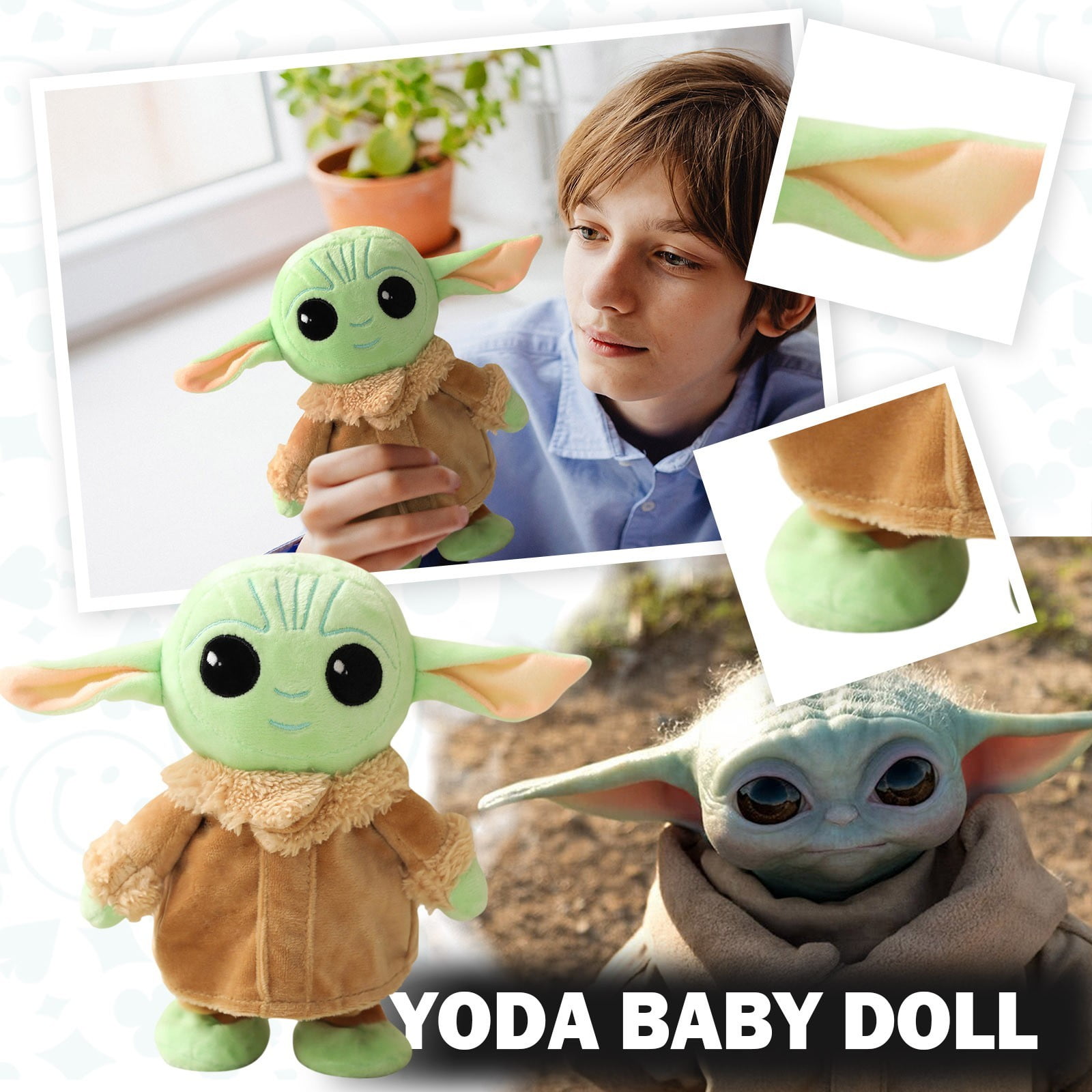 Talking Baby Yoda 7.8 Inch,Walking Baby Yoda and Toy Repeats What You ...