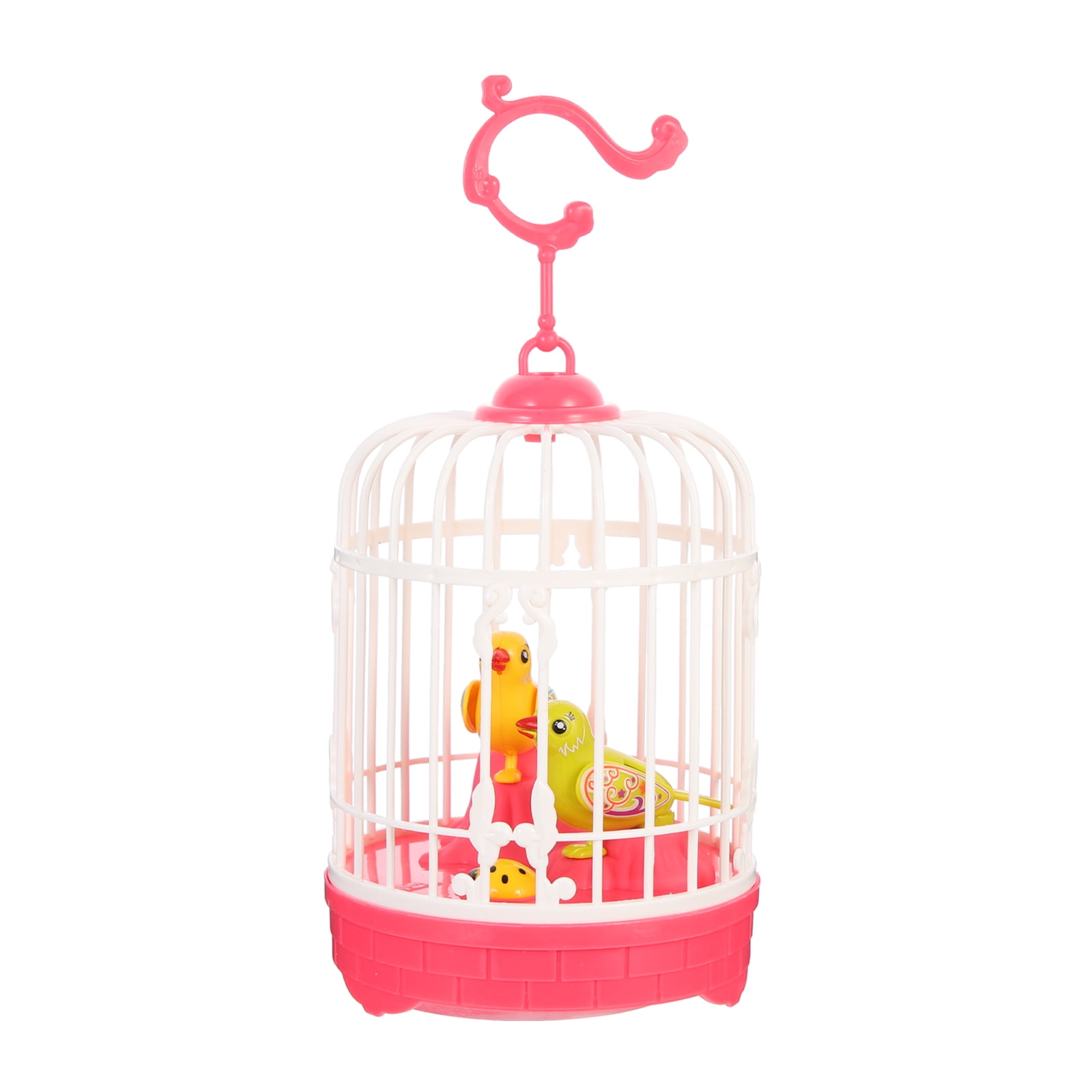 Talking Birds Cage Toy Voice-activated Induction Electronic Pets Pink ...