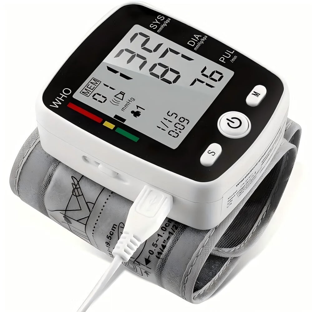 Talking Blood Pressure Monitor,Automatic Large LCD Display Adjustable ...