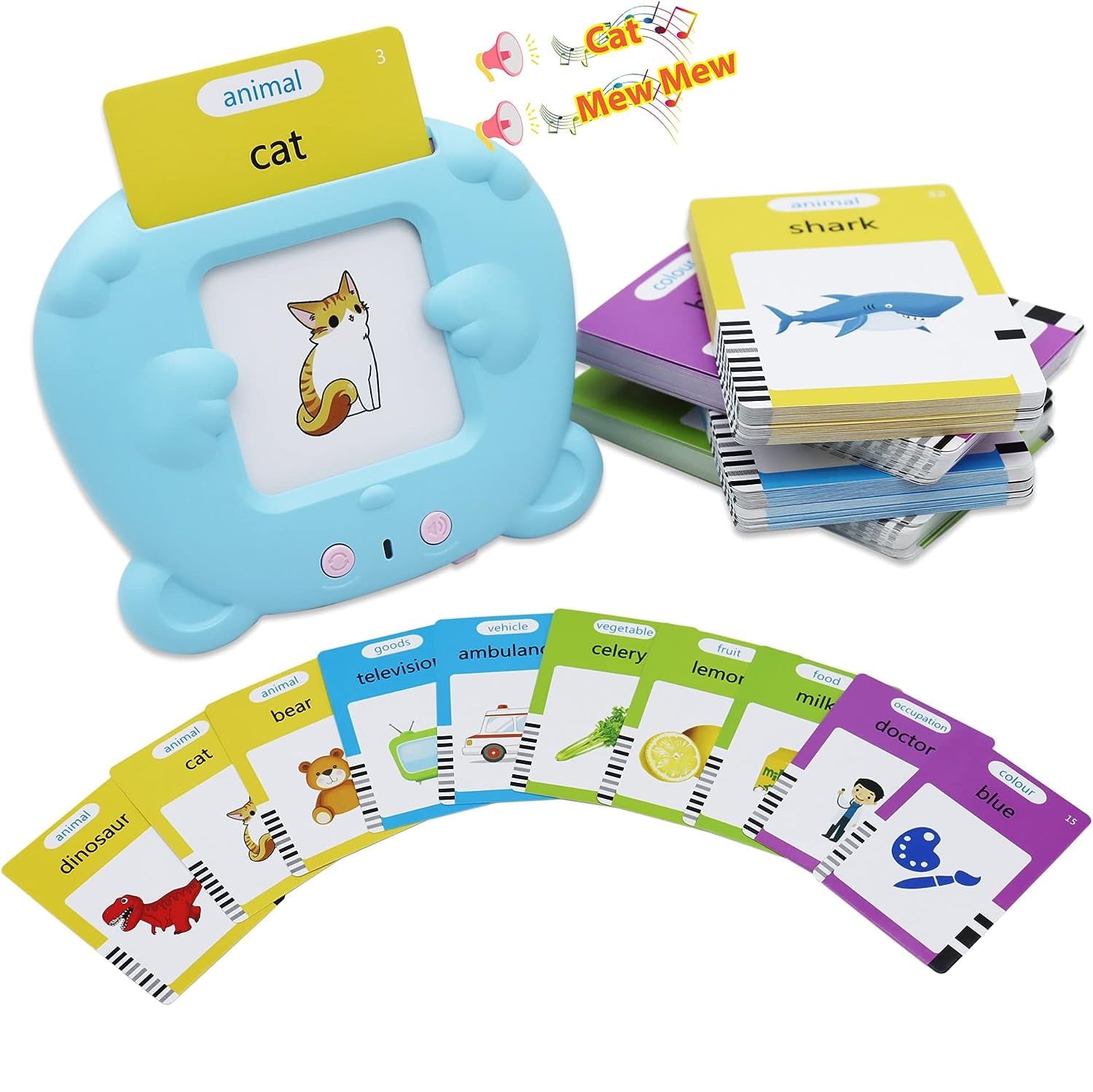 Educational Early Learning Flash Cards Device for Toddlers - 224 Sight ...