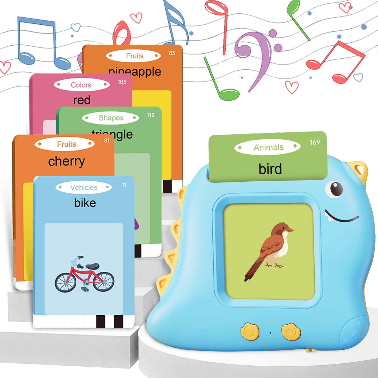 Talking Flash Cards Dinosaur Toddler Toys,Montessori Toys for 2 3 4 5 ...