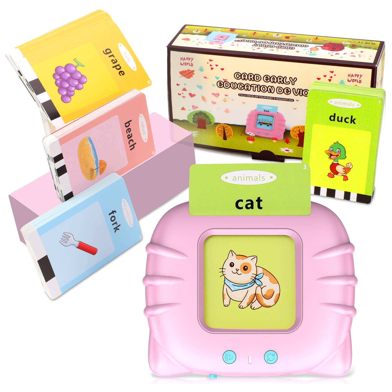 Talking Flash Cards Speech Learning Toys with Sight Words Montessori ...