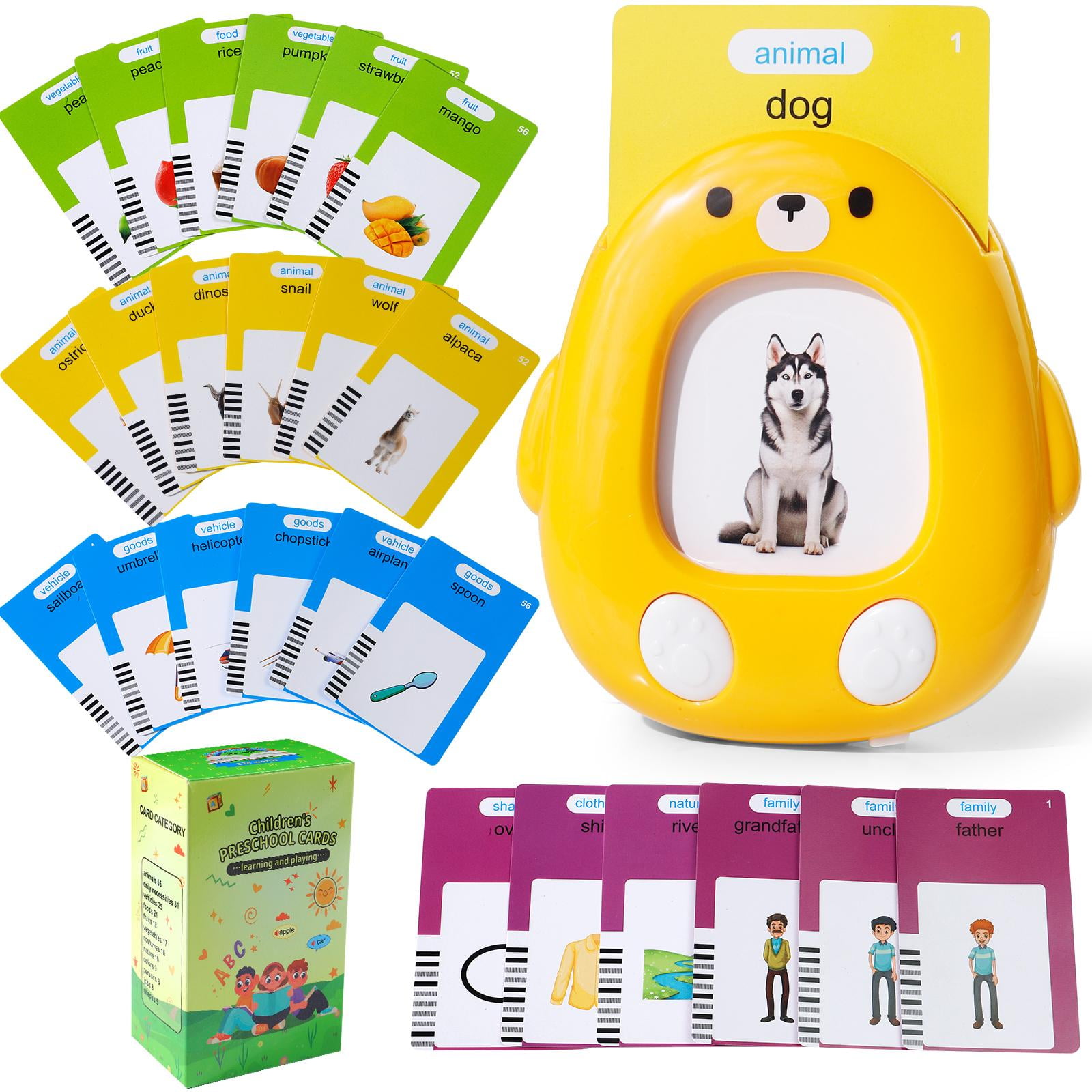 Talking Flash Cards Toy - English Language Learning Set for Toddlers ...