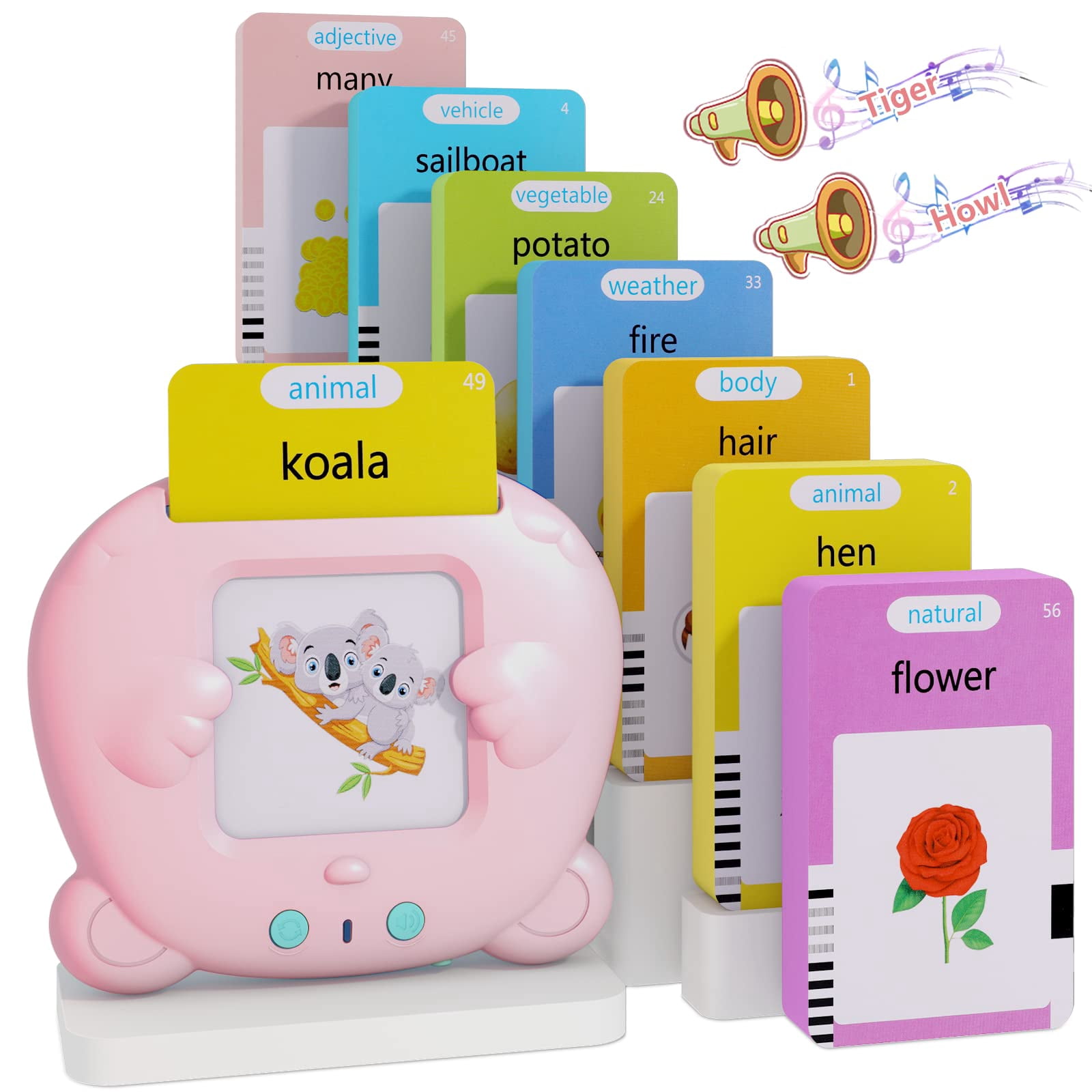 Talking Flash Cards for Toddlers 2-6 Years,Educational Toy Gifts for ...