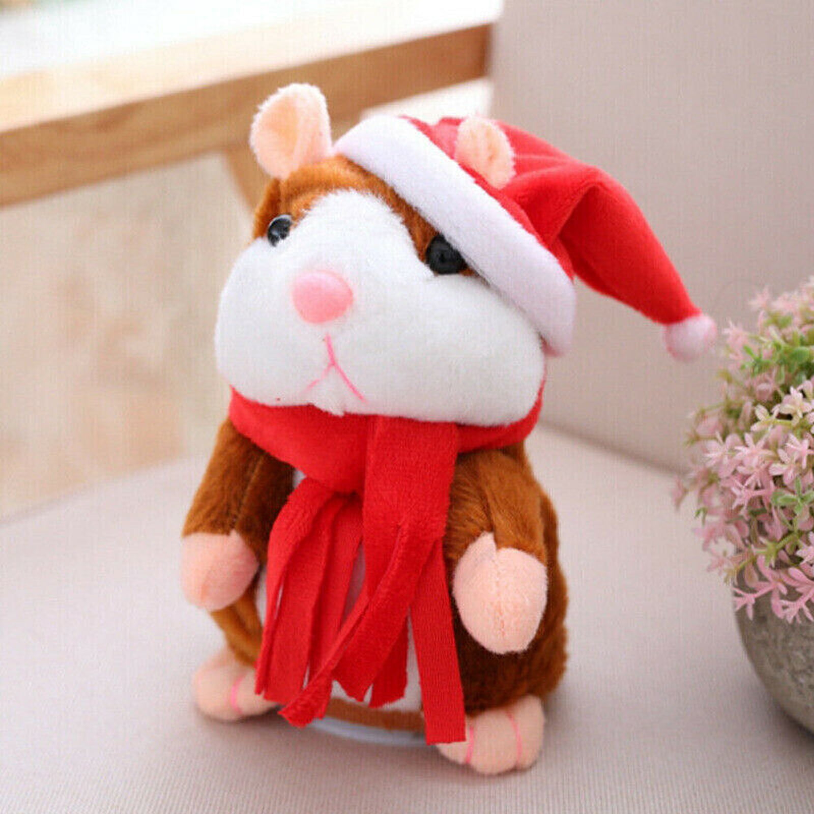 Talking Hamster Cute Xmas Doll Plush Toy Pet Chat Mimicry Nod Mouse ...