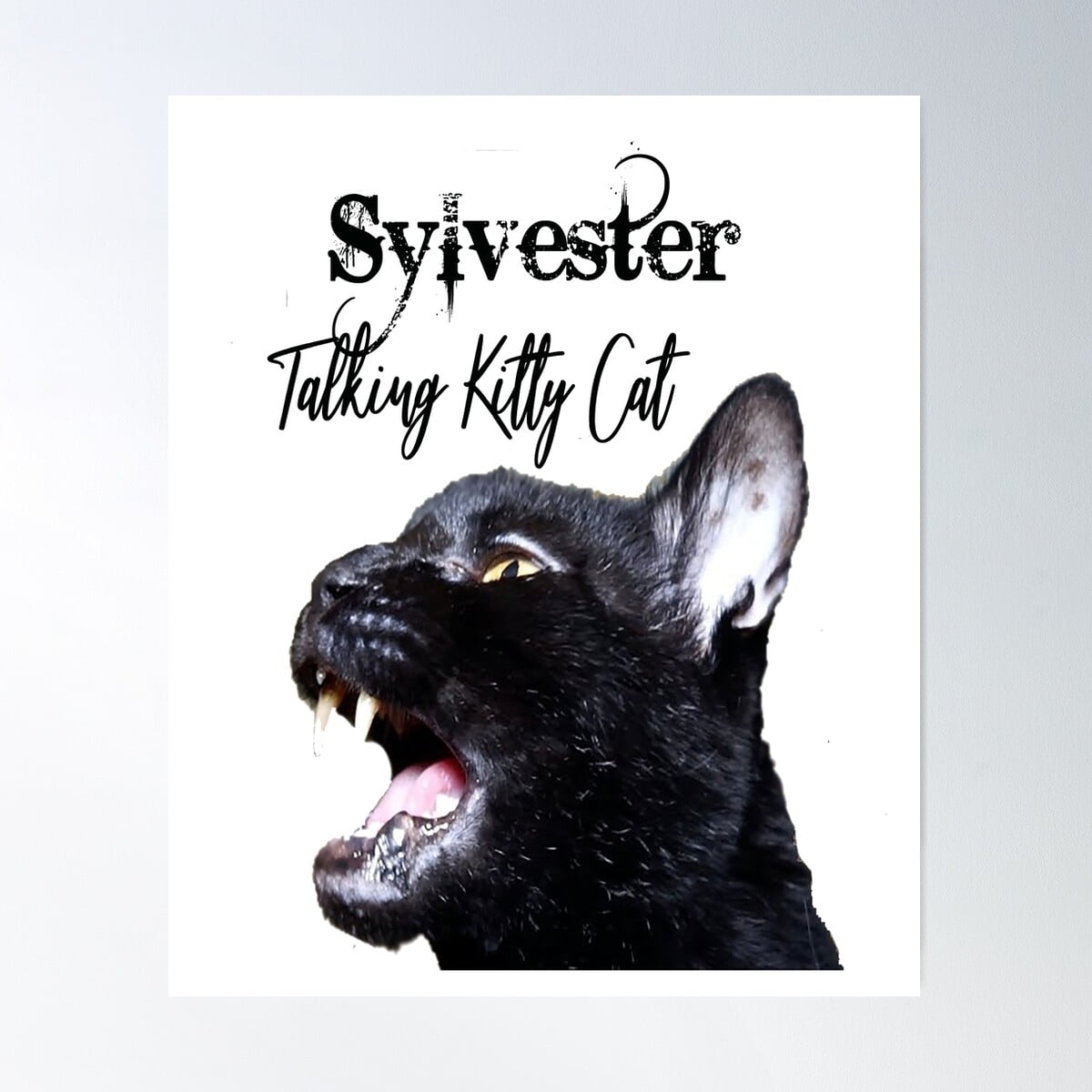 Talking Kitty Cat For Kids Boys Girls Poster Wall Art, Modern Wall ...