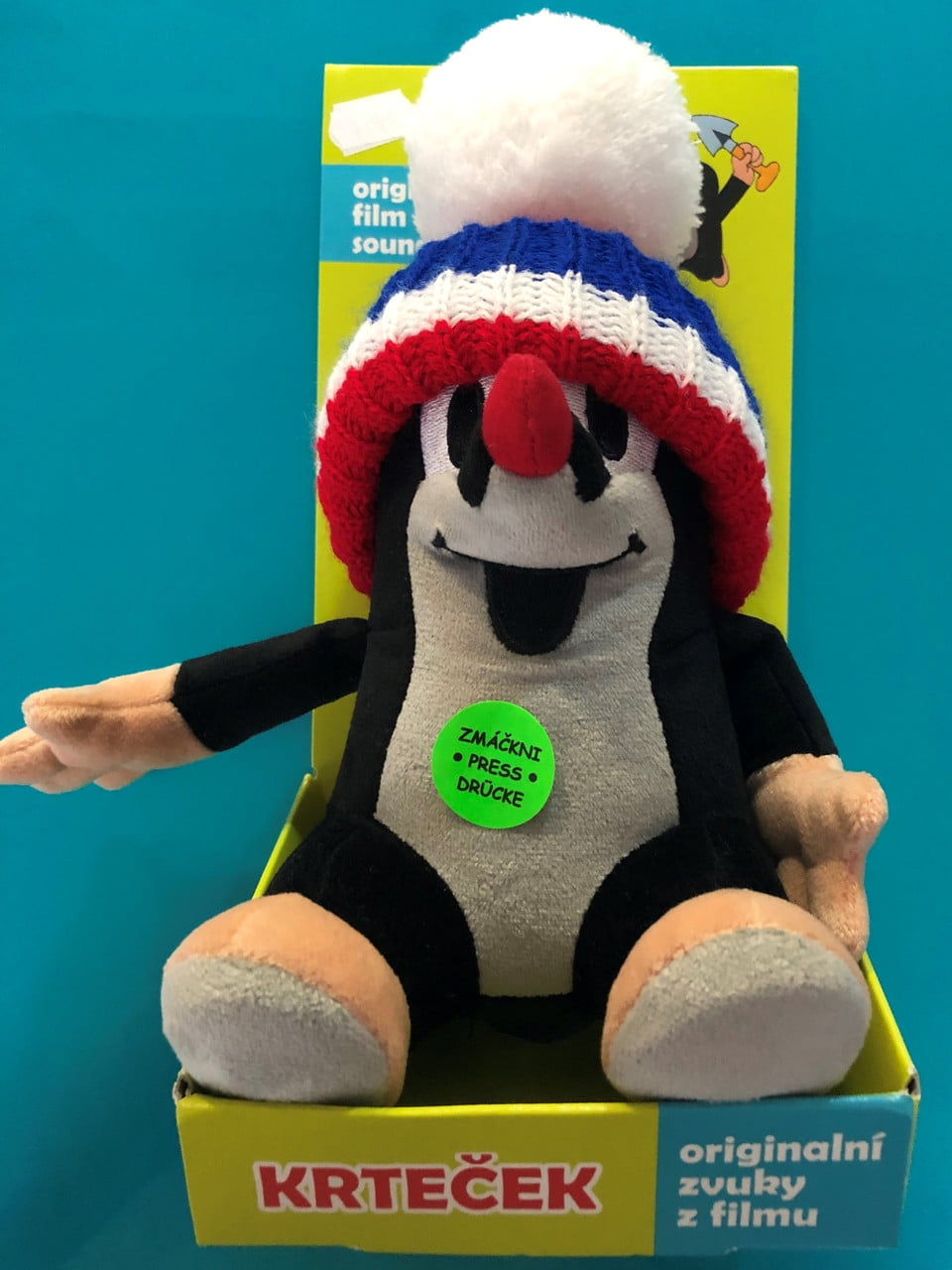 Talking Little Mole 20cm cap red tricolor / Krtek 20 cm mluvící, kulich ...