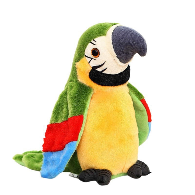 Talking Parrot Repeat What You Say Stuffed Animal Plush Toy Parrot Pet ...