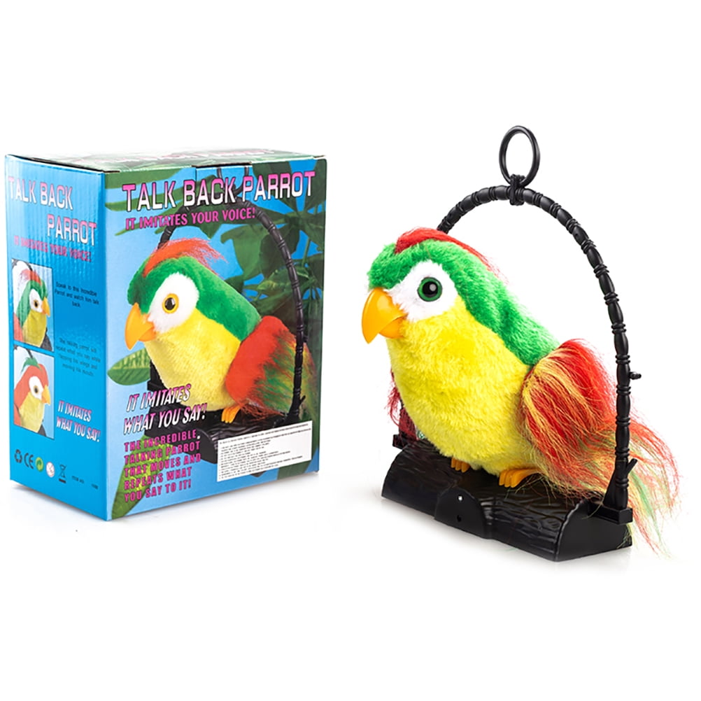 Talking Parrot Repeats What You Say Plush Animal Toy Electronic Parrot ...
