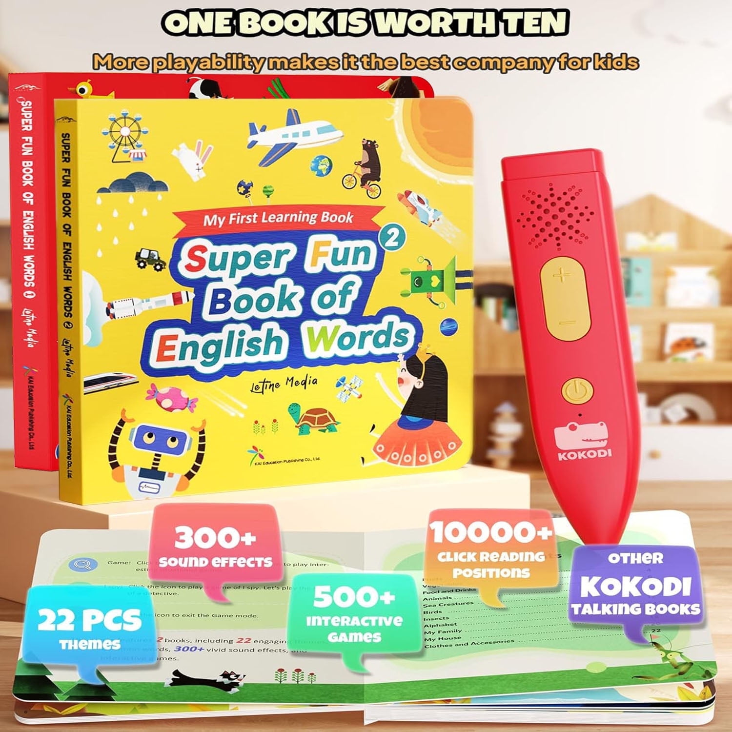 Learn-to-Read Pen for Toddlers 1-3, Interactive Talking Pen with 100 ...