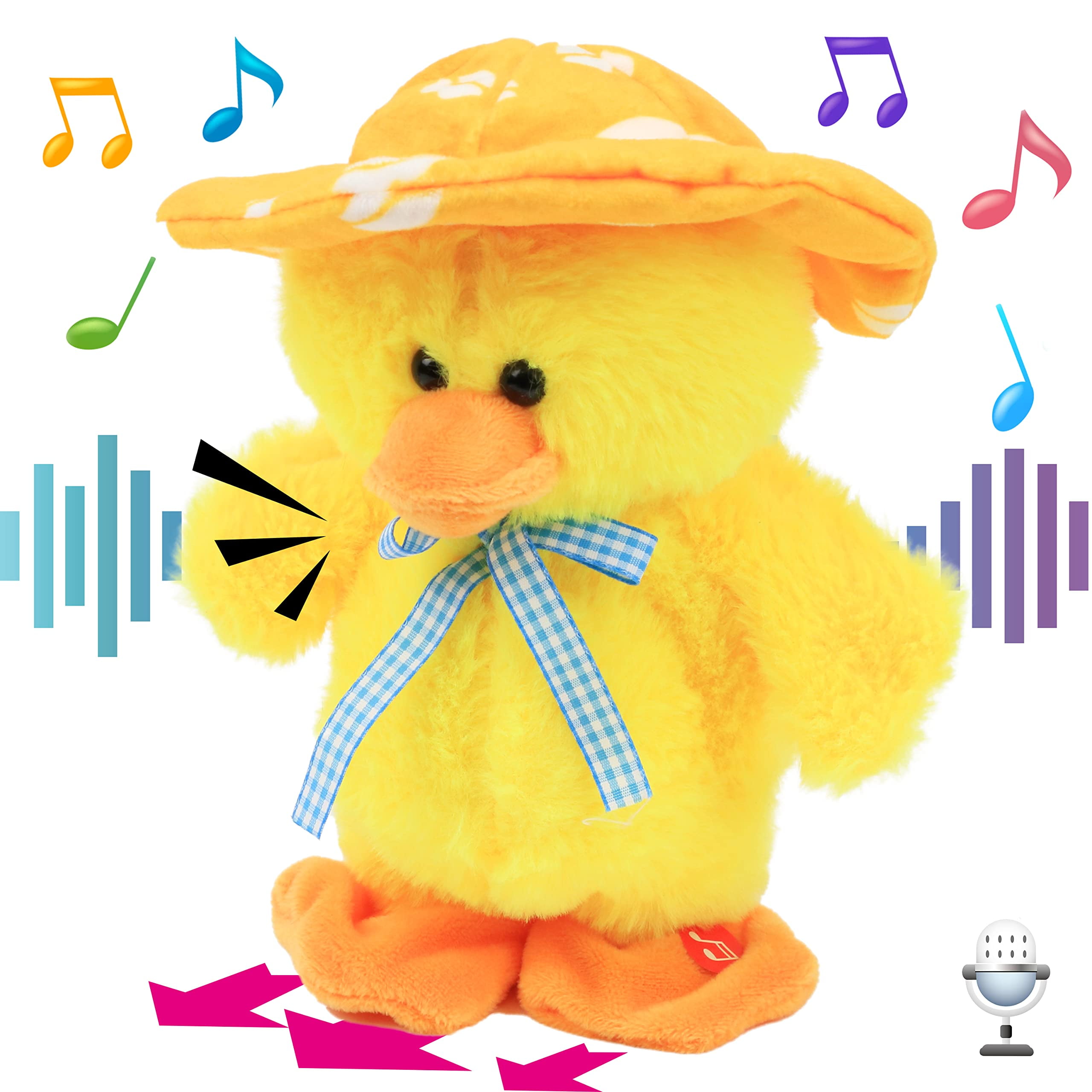 Talking Singing Duck Toy Repeats What You Say Walking Duckling Electric ...