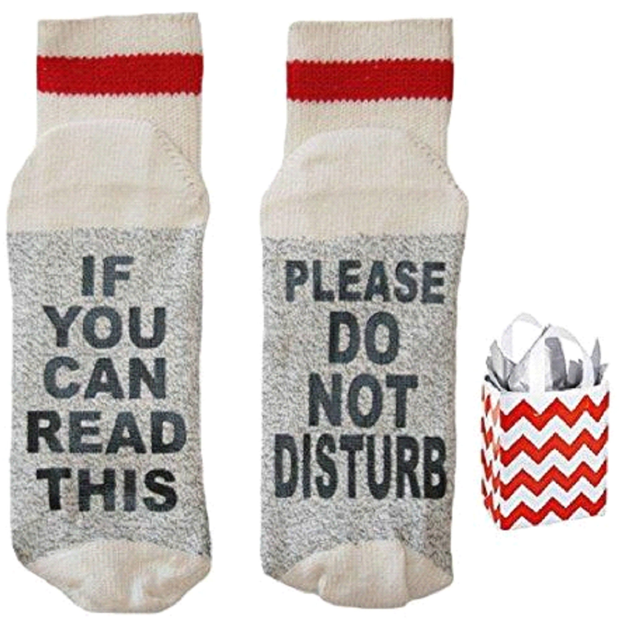 Talking Socks Do Not Disturb Funny Adult Socks and Gift Bag (9-11 ...
