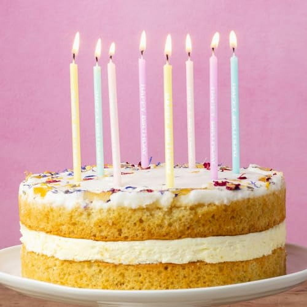 Talking Tables 24 AJH3 x Colourful Pastel Birthday Cake Candles ...