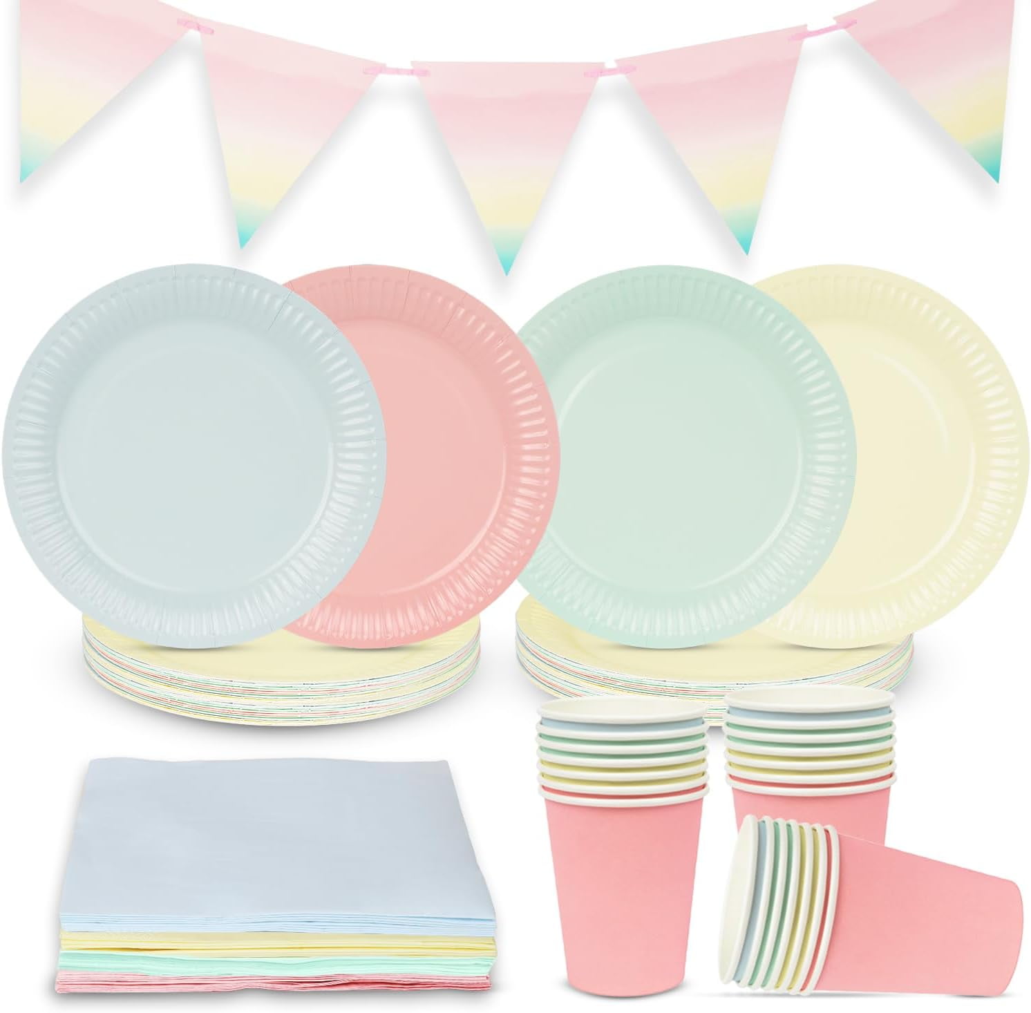 Talking Tables Pastel Party Decorations for 16 Guests, Birthday, Afternoon Tea, Party Supplies ...