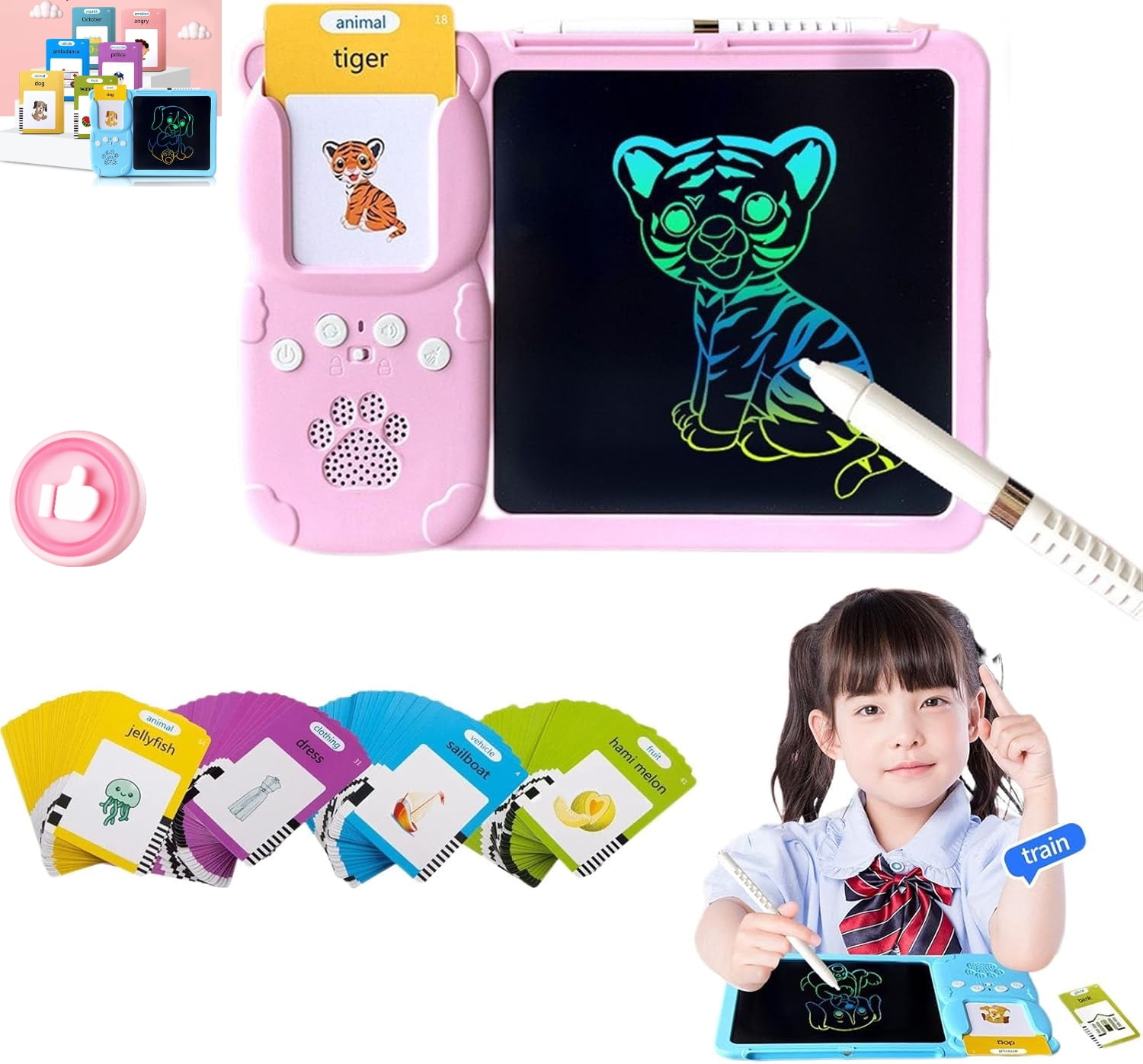 Talking Tablet, Croeve Talking Tablet, 2 in 1 Drawing Speaking Tablets ...