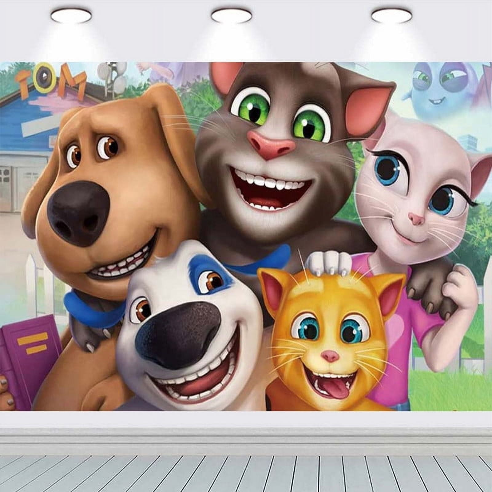 Talking Tom Birthday Party Supplies Banner Backdrop Background ...