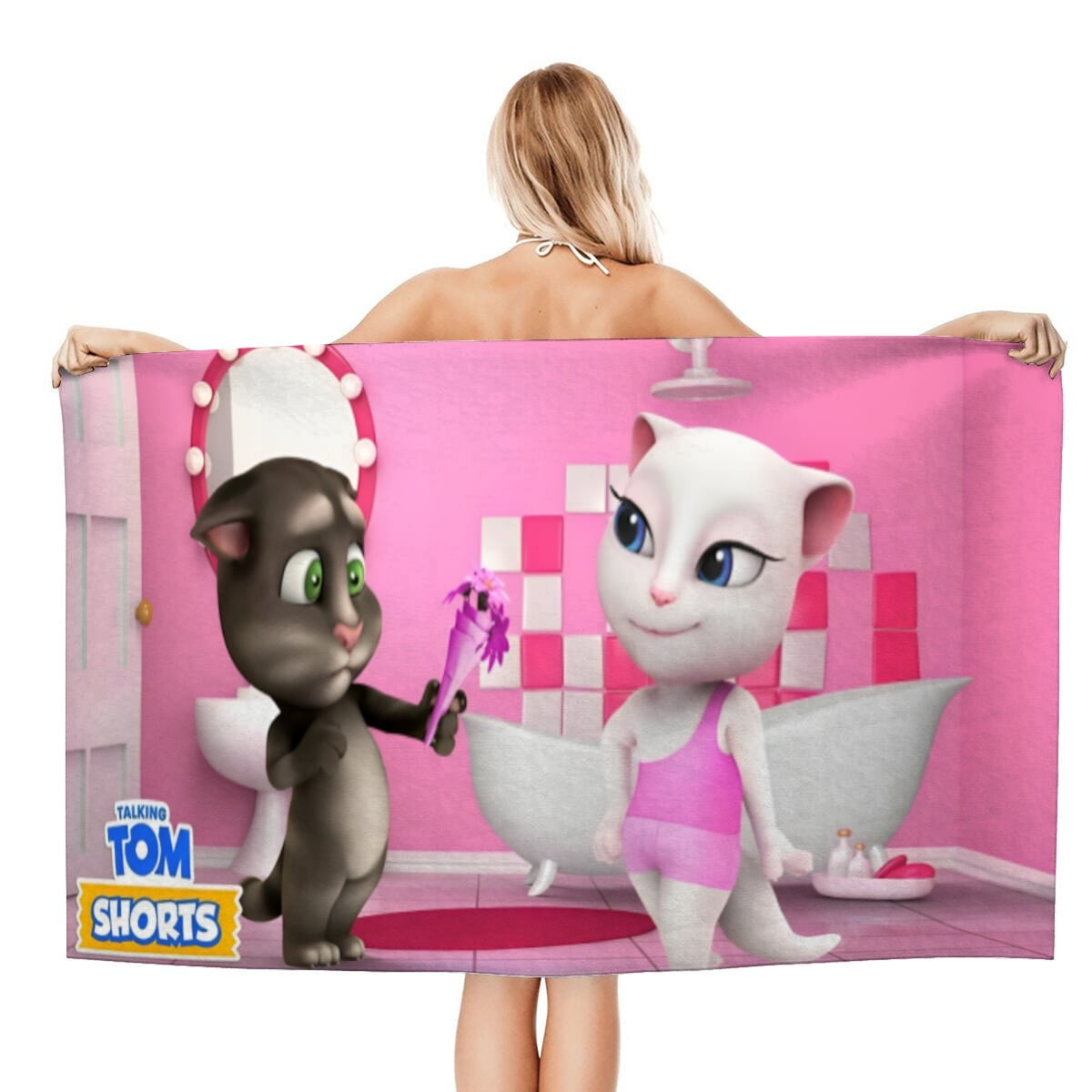 Talking Tom Gifts Beach Towel for Women Girl Or Boys Birthday Inspired ...