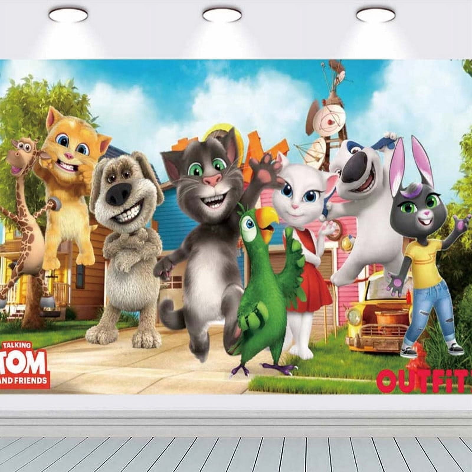 Talking Tom Party Supplies Background Backdrop Taspestry Banner Poster ...