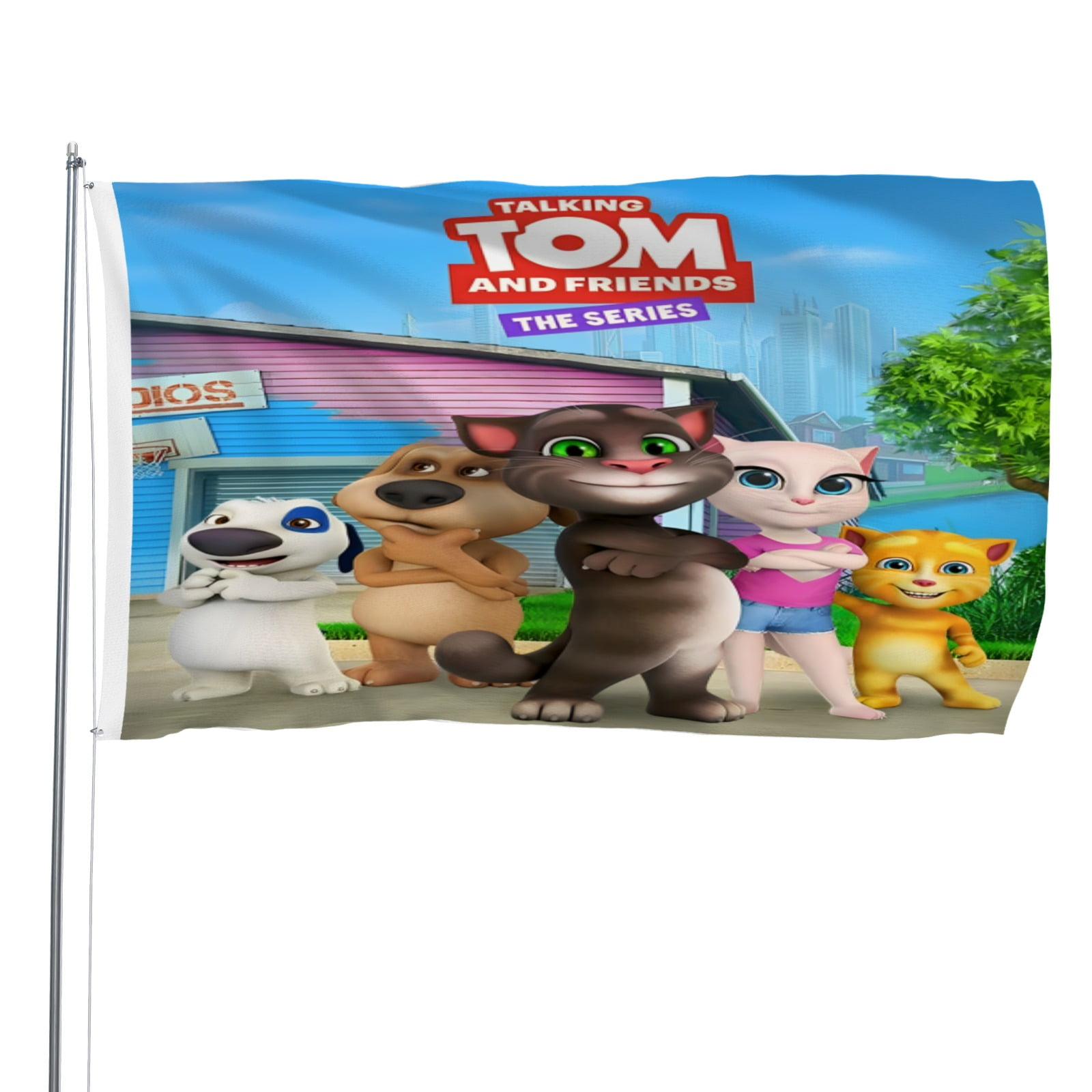 Talking Tom flag perfect for outdoor decoration, can be hung indoors, outdoor lawn, balcony ...
